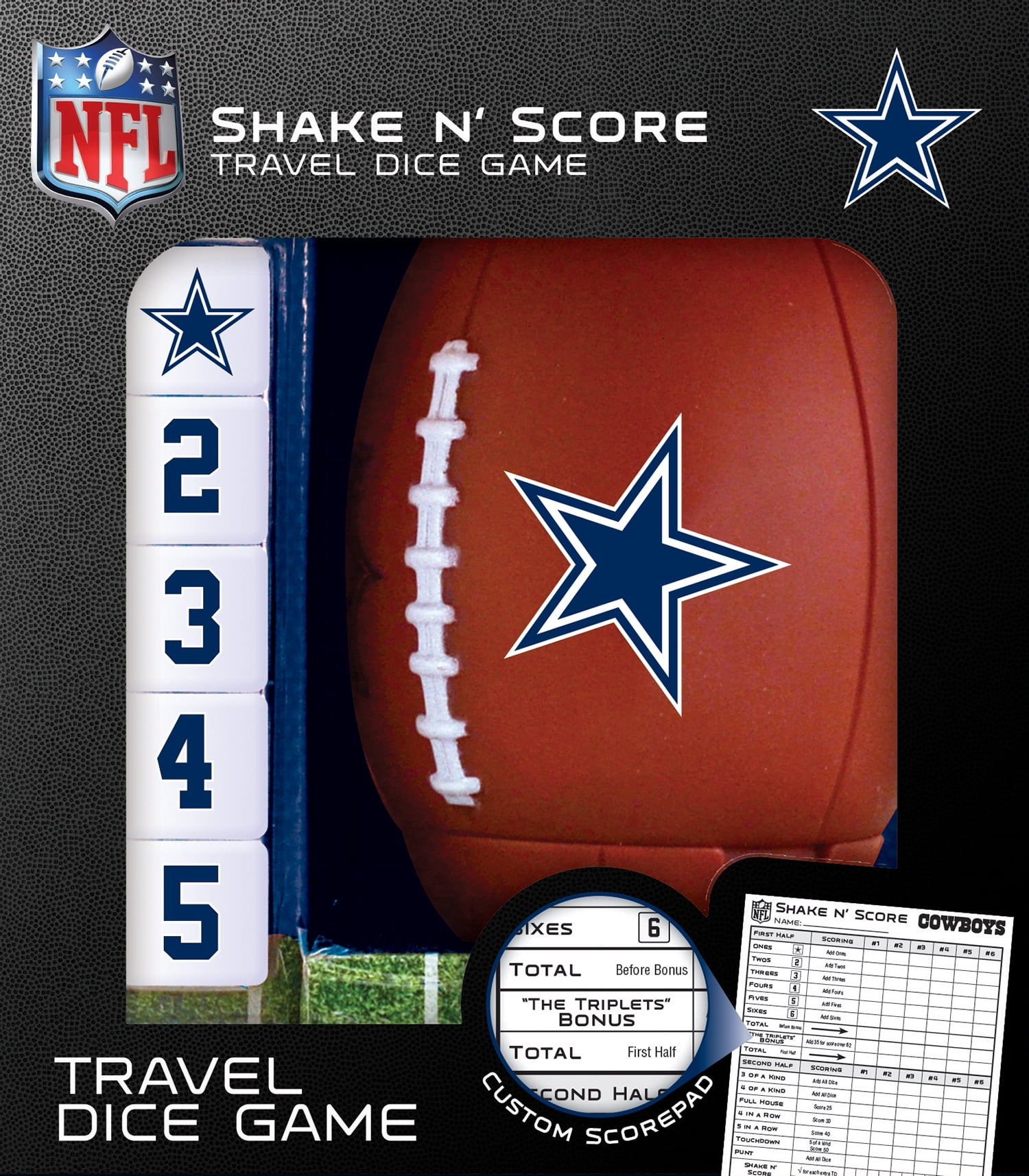 MasterPieces NFL Dallas Cowboys Shake N' Score Dice Game for Kids, Age ...