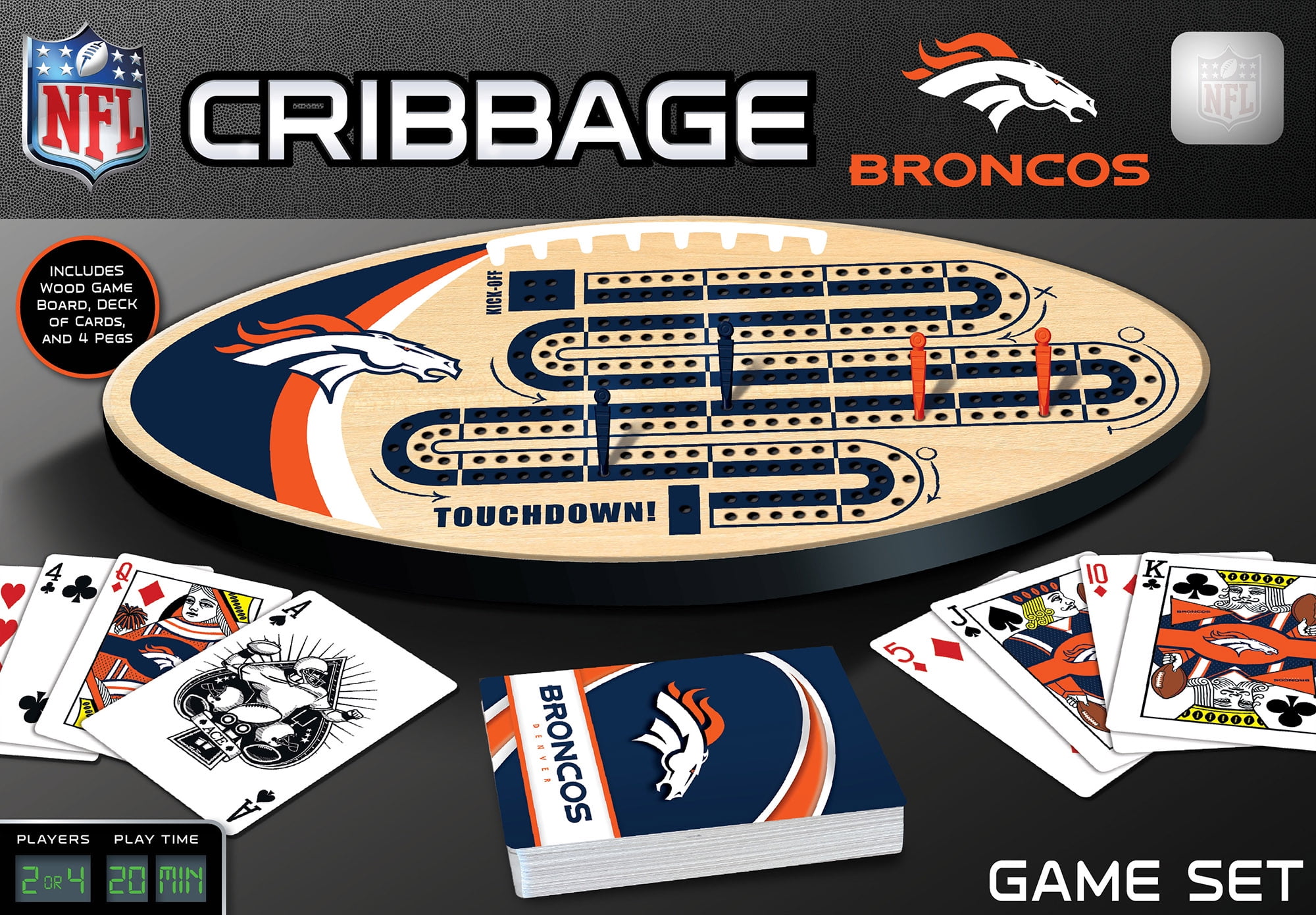 MasterPieces NFL Denver Broncos Officially Licensed Wooden Cribbage ...