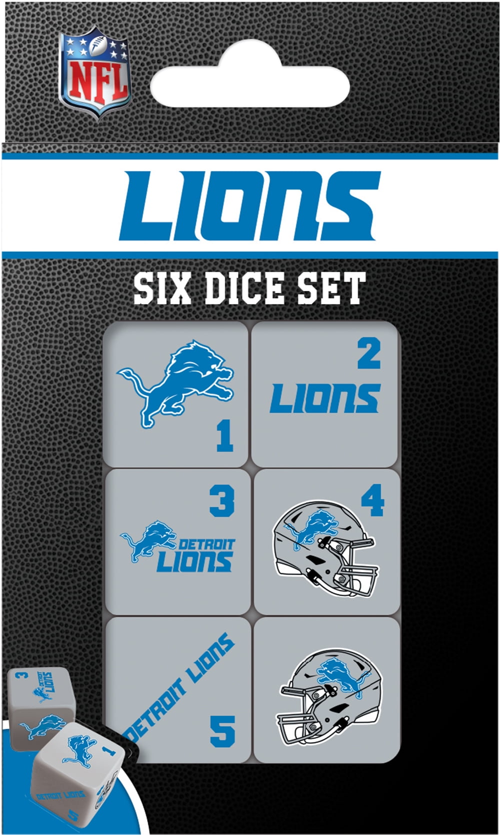 MasterPieces Kids NFL Detroit Lions - 6 Piece D6 Gaming Dice Set, Ages ...