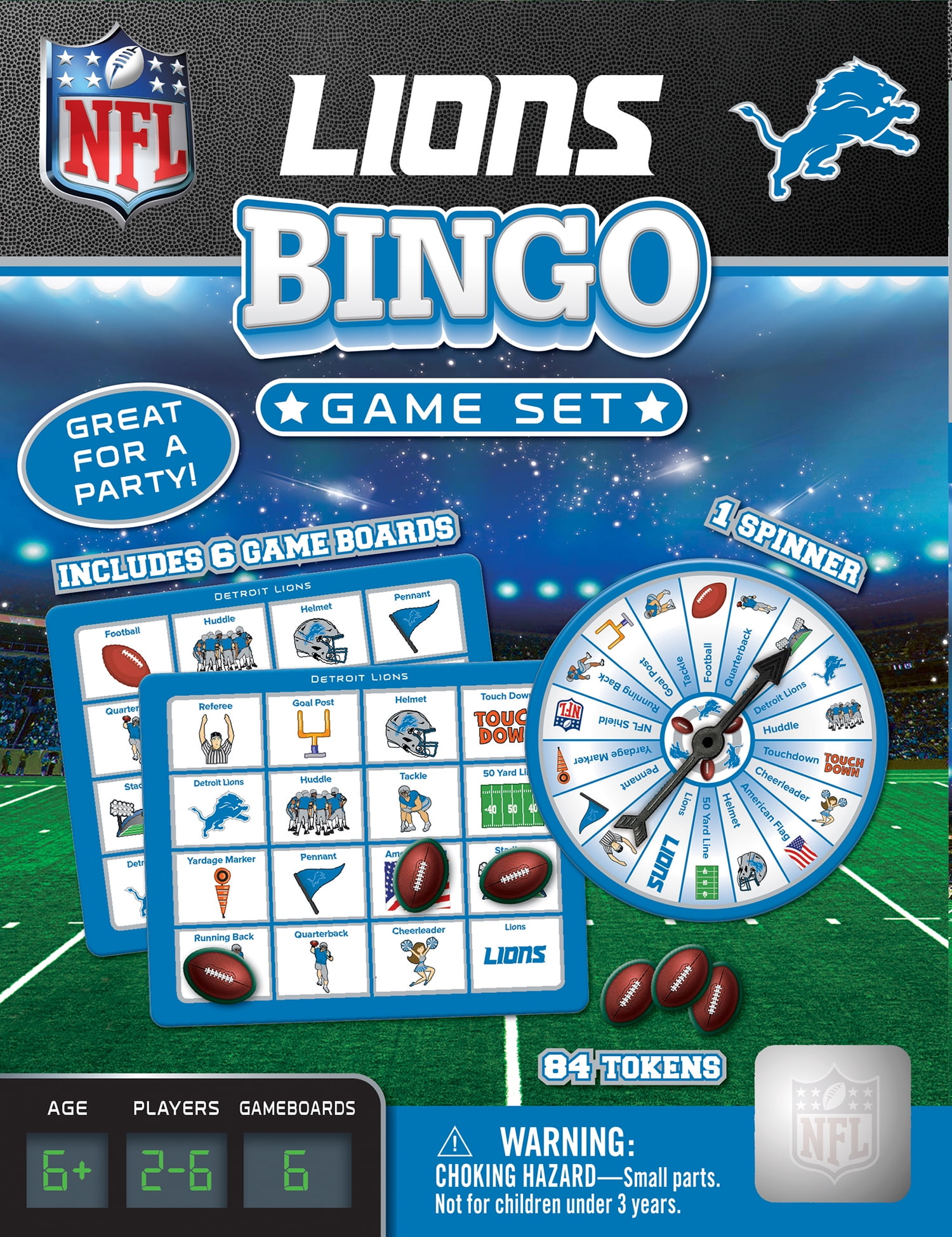 MasterPieces Officially Licensed NFL - Detroit Lions Bingo Game ...