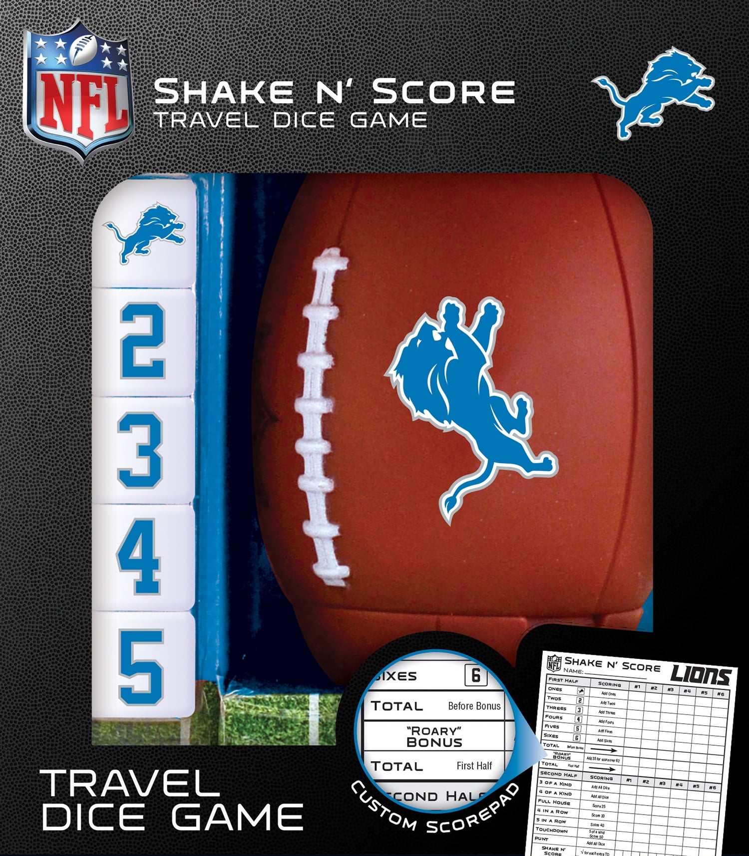 MasterPieces Officially Licensed NFL Detroit Lions Shake N' Score Dice ...
