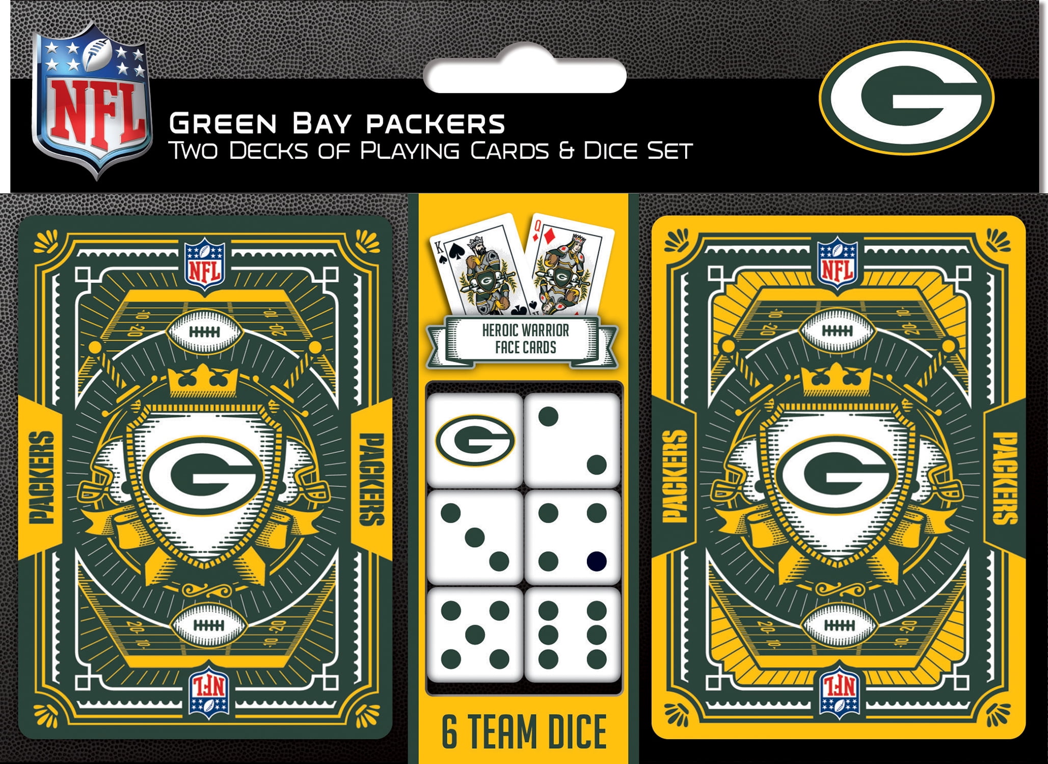 MasterPieces NFL Green Bay Packers Game Night 2-Pack Playing Cards ...
