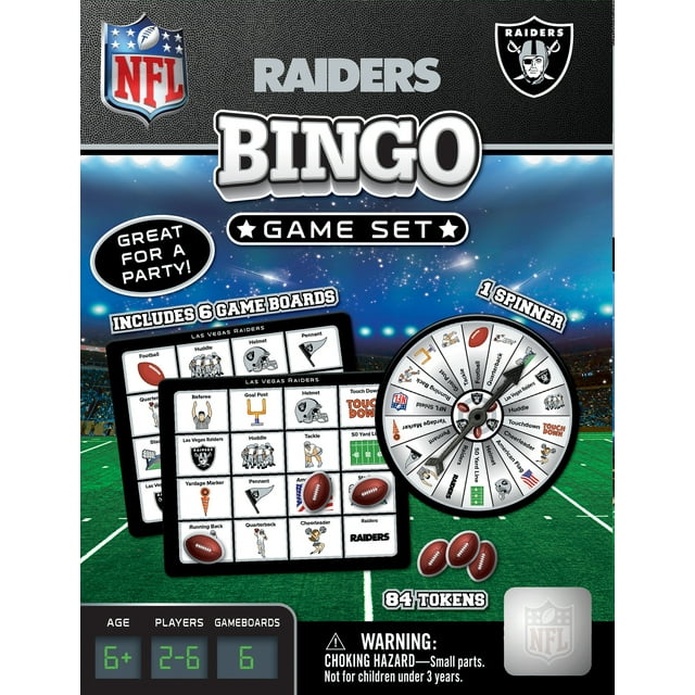 MasterPieces Officially Licensed NFL Las Vegas Raiders Bingo Game ...