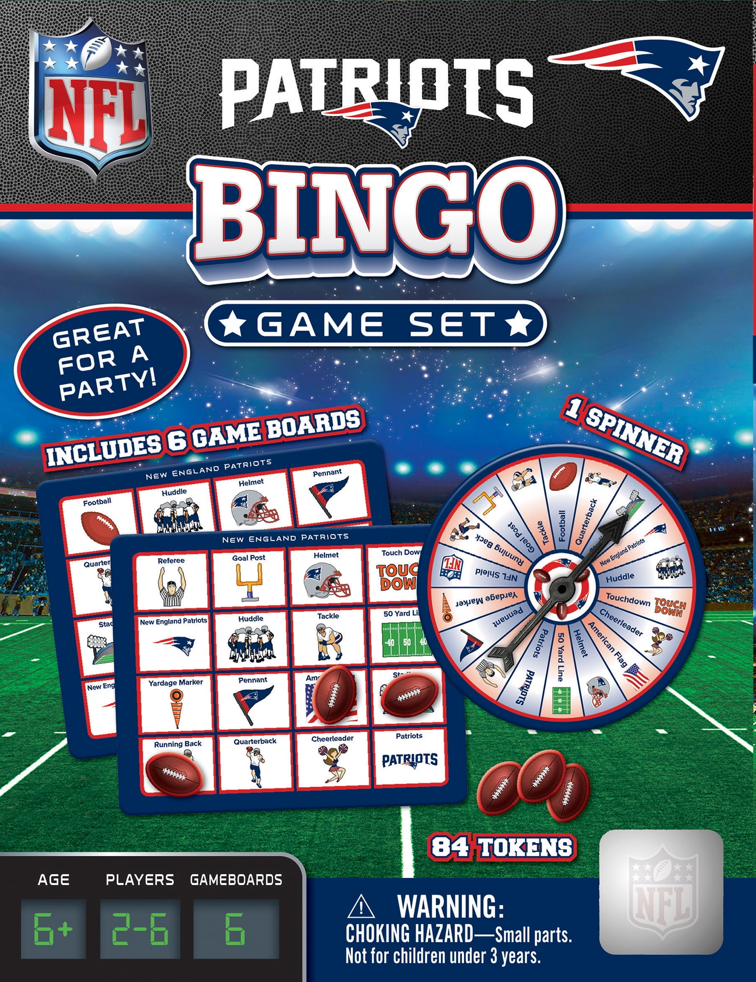 MasterPieces Officially Licensed NFL - New England Patriots Bingo Game ...