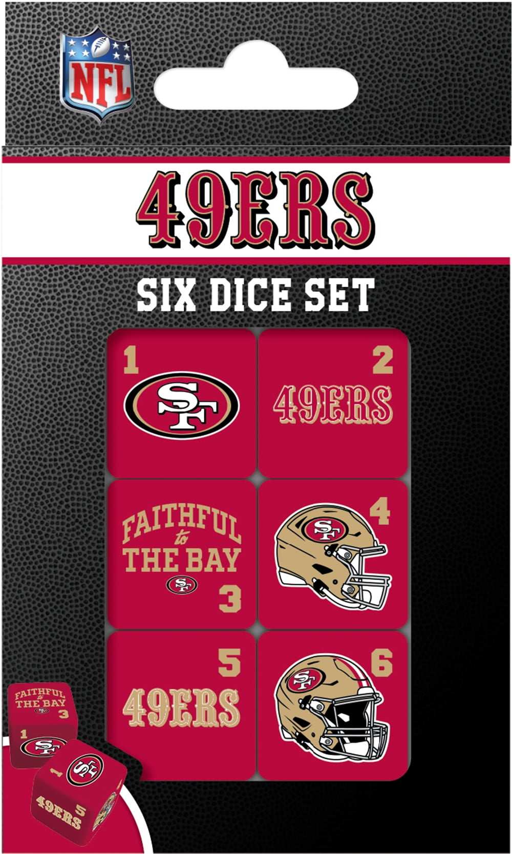 MasterPieces NFL San Francisco 49ers Licensed 6-Piece D6 Gaming Dice ...