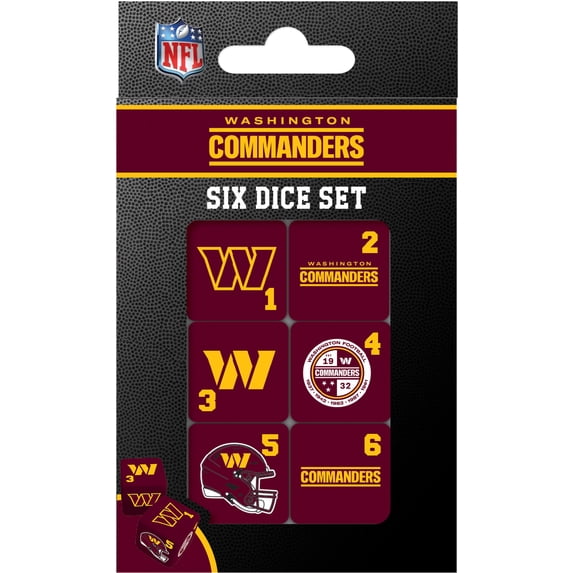MasterPieces Officially Licensed NFL Washington Commanders - 6 Piece D6 ...