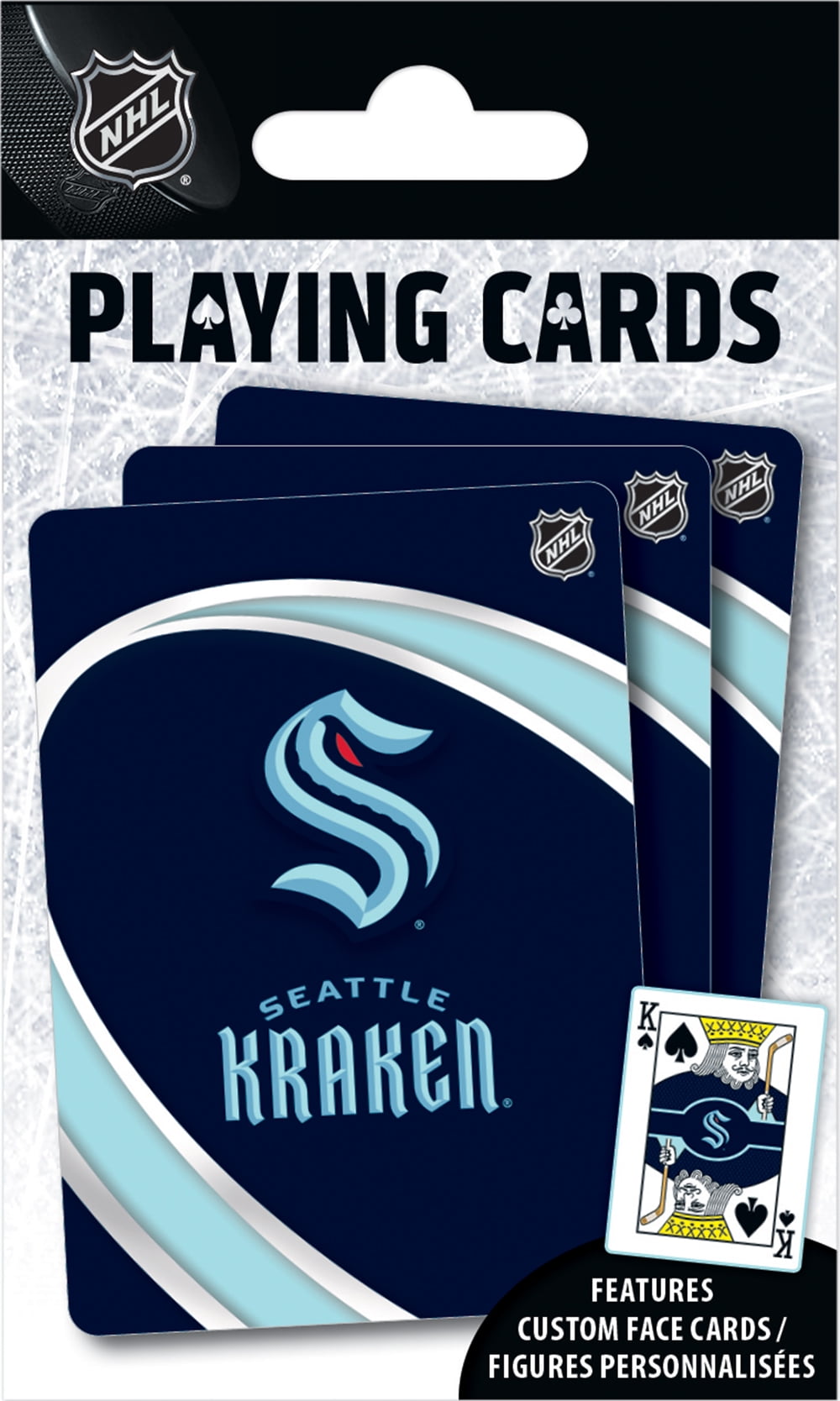 MasterPieces Officially Licensed NHL Seattle Kraken Playing Cards - 54 ...