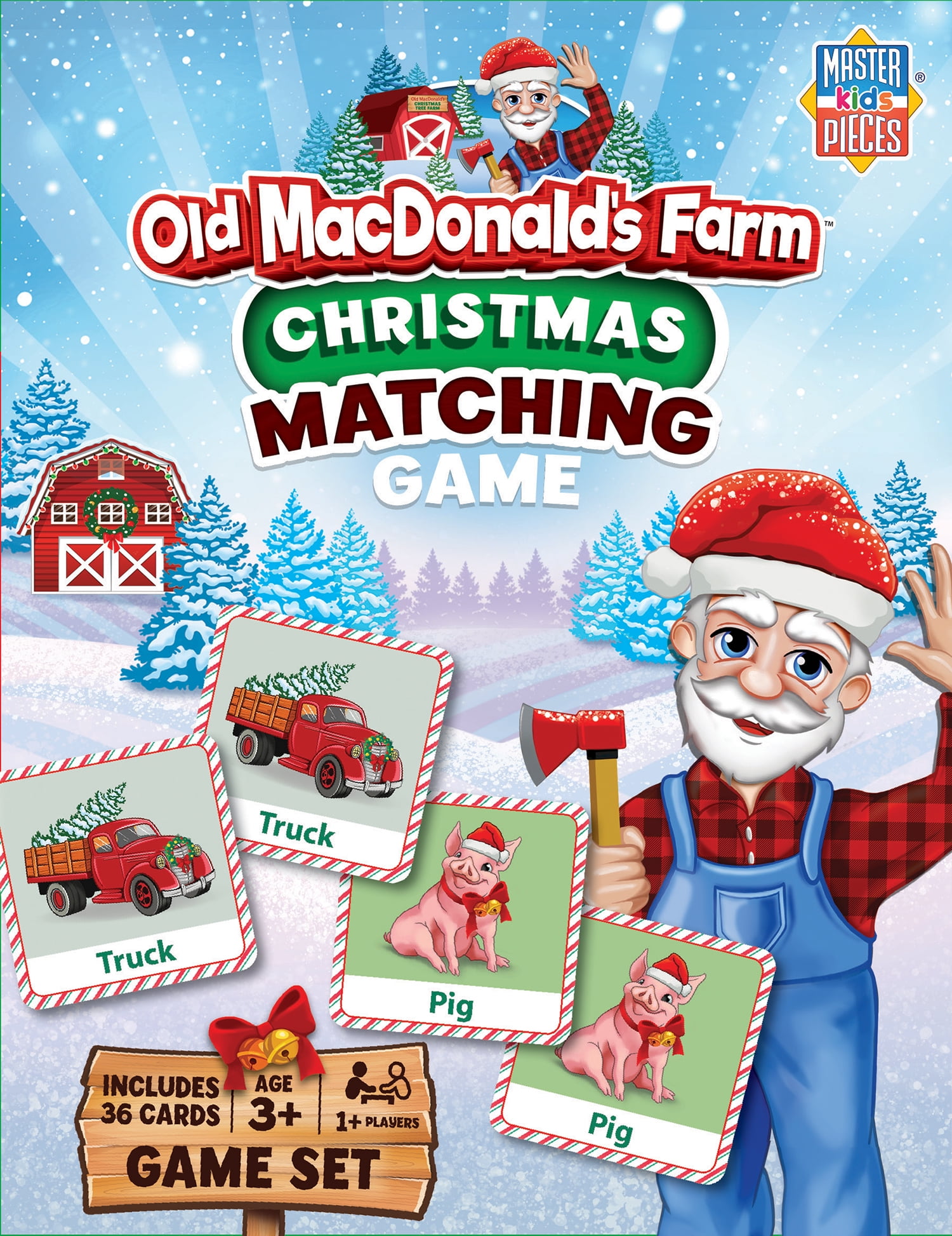 MasterPieces Officially Licensed Old MacDonald Christmas Matching Game ...