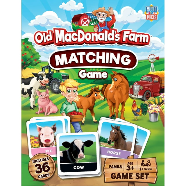 MasterPieces Old MacDonald's Farm Matching Game for Kids, Families, 3 ...