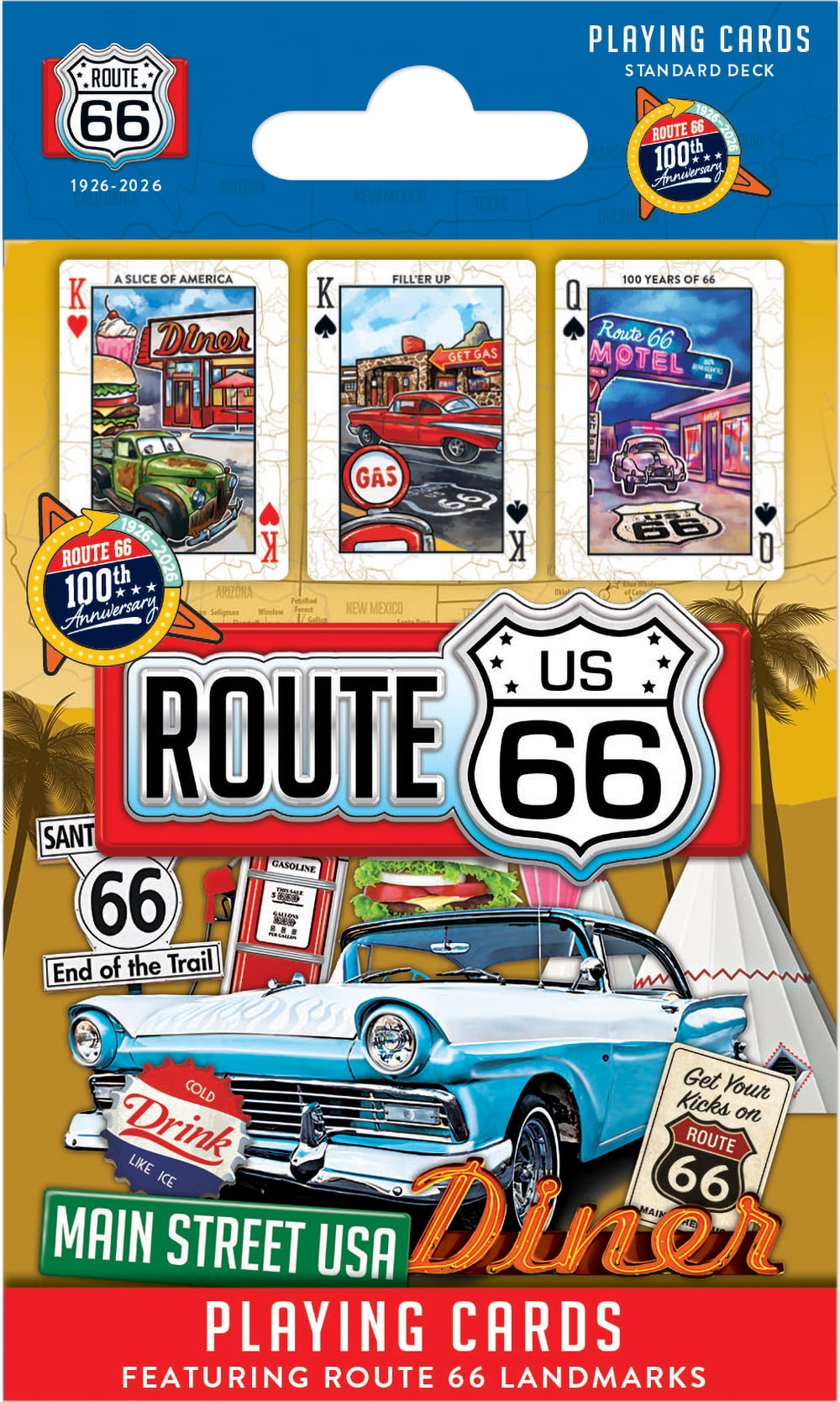 MasterPieces Officially Licensed Route 66 Playing Cards - 54 Card Deck ...