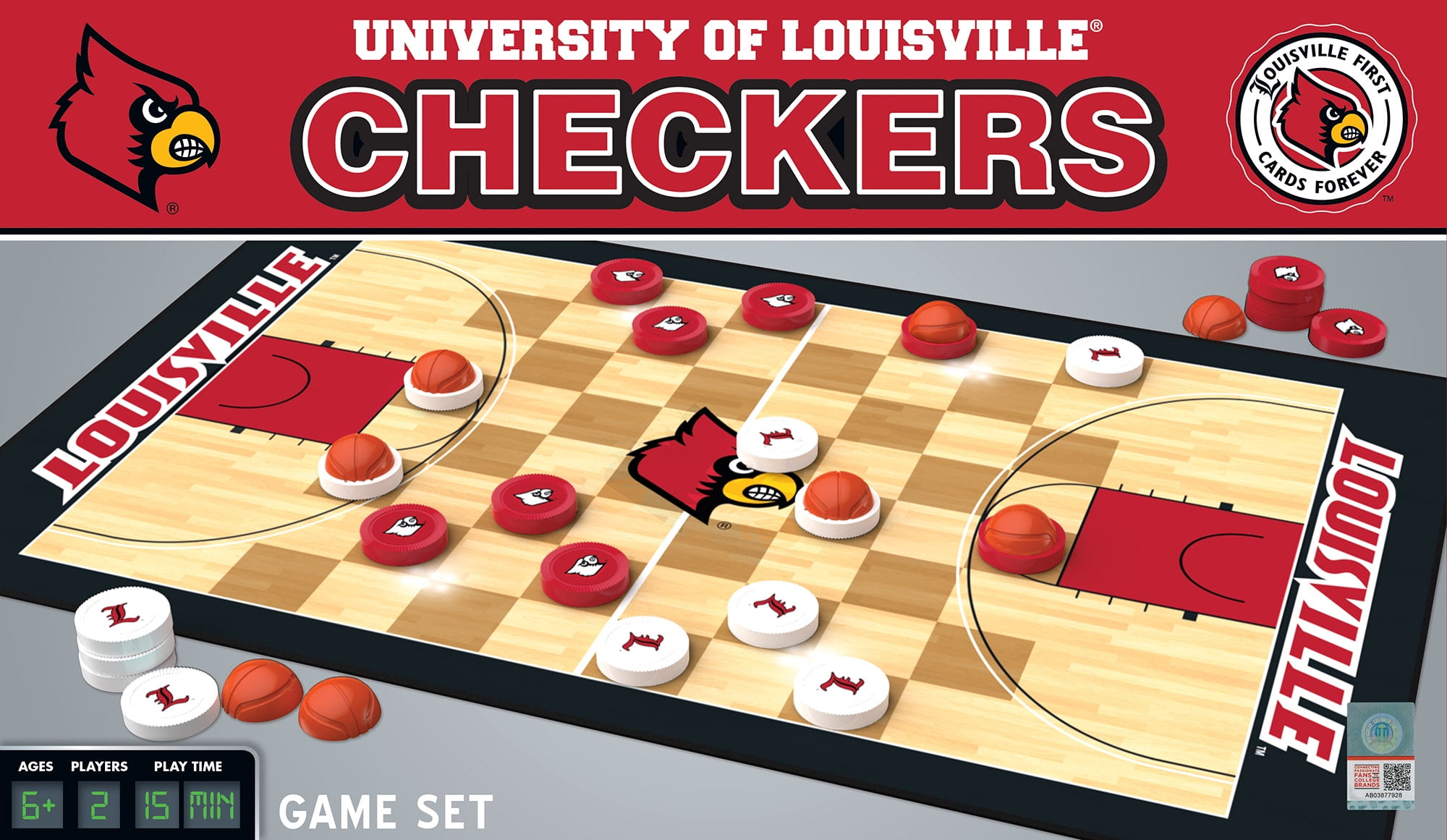 MasterPieces Officially licensed NCAA Louisville Cardinals Checkers ...