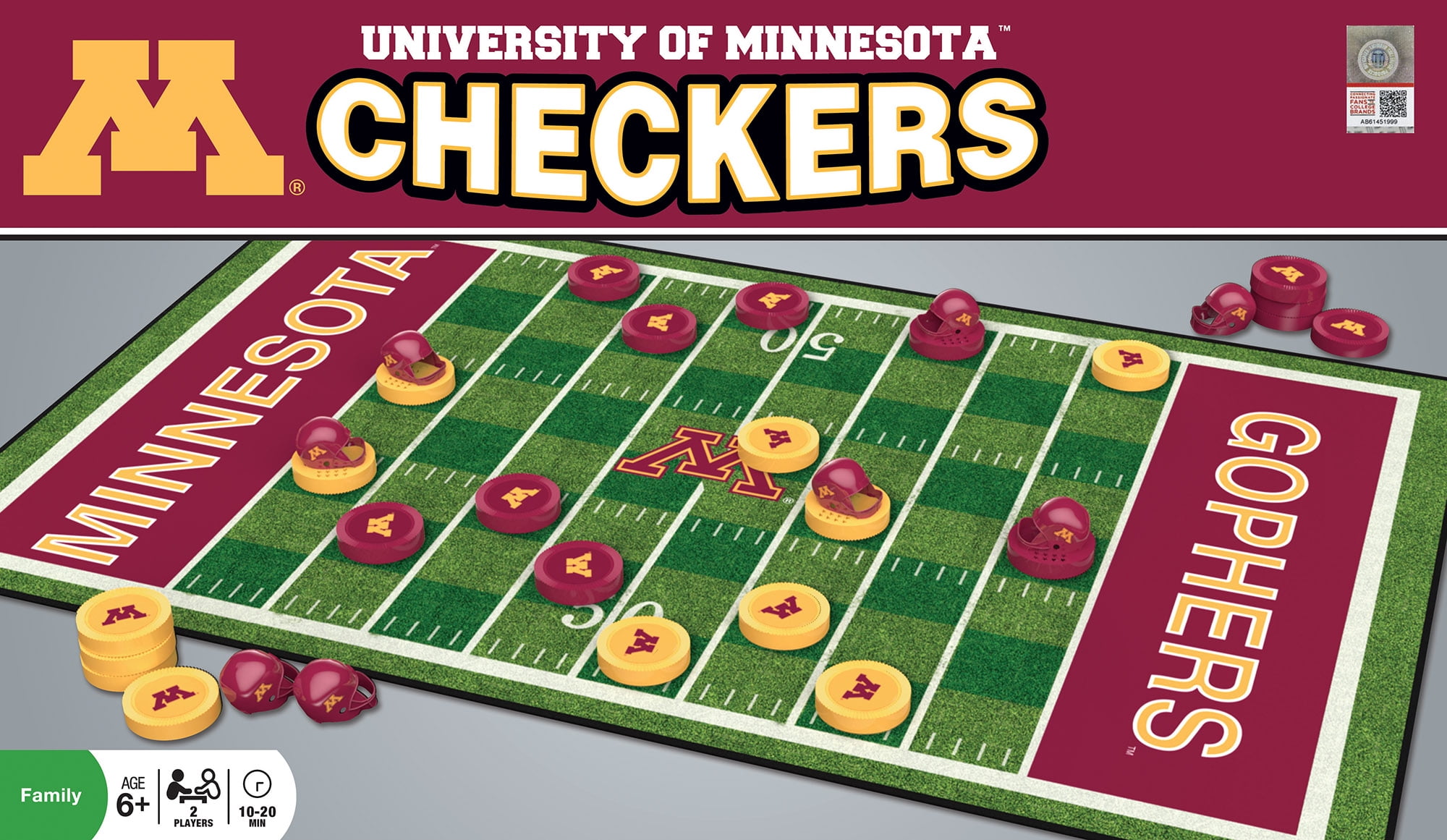 MasterPieces Minnesota Golden Gophers Checkers Board Game - Walmart.com