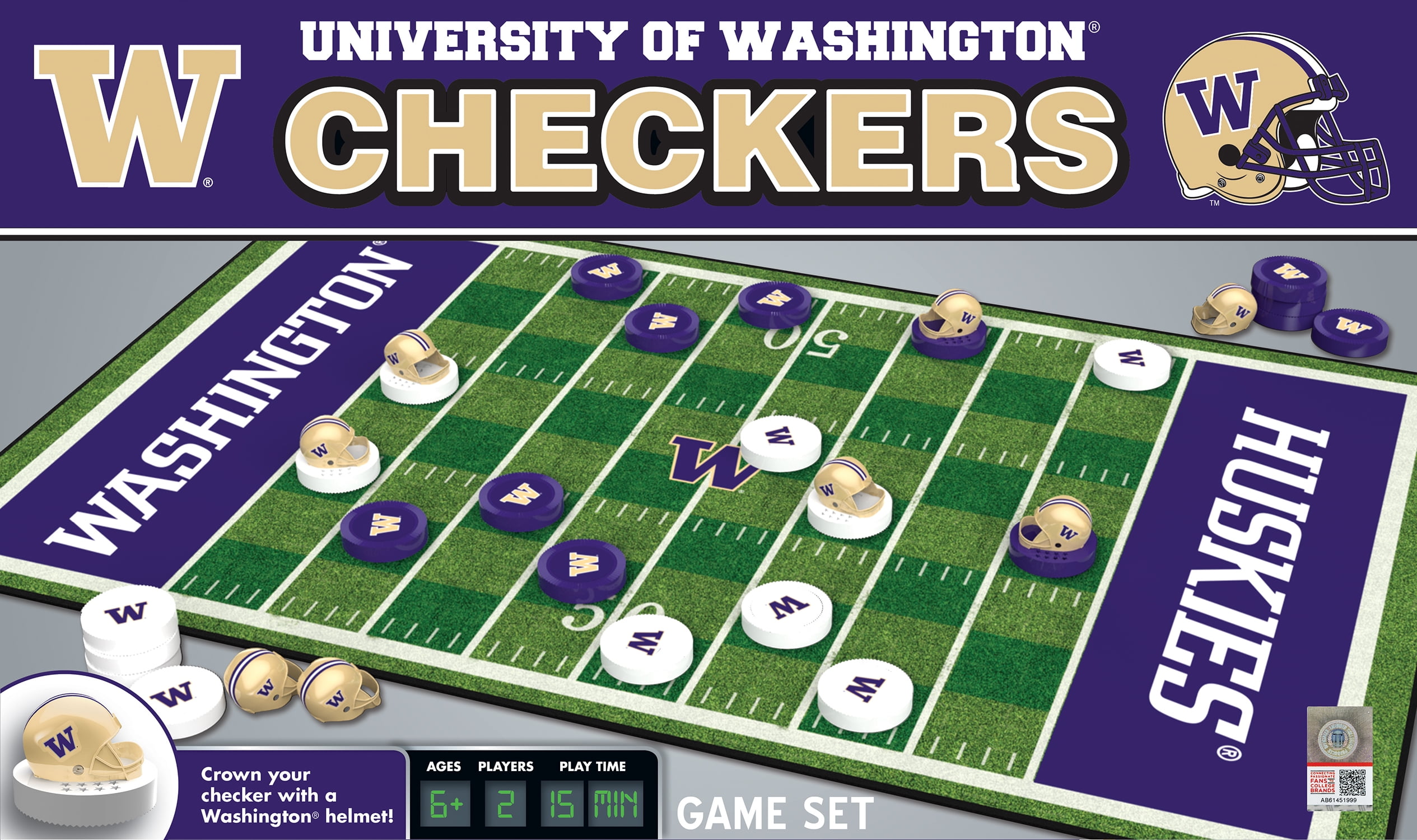 MasterPieces Officially licensed NCAA Washington Huskies Checkers Board ...