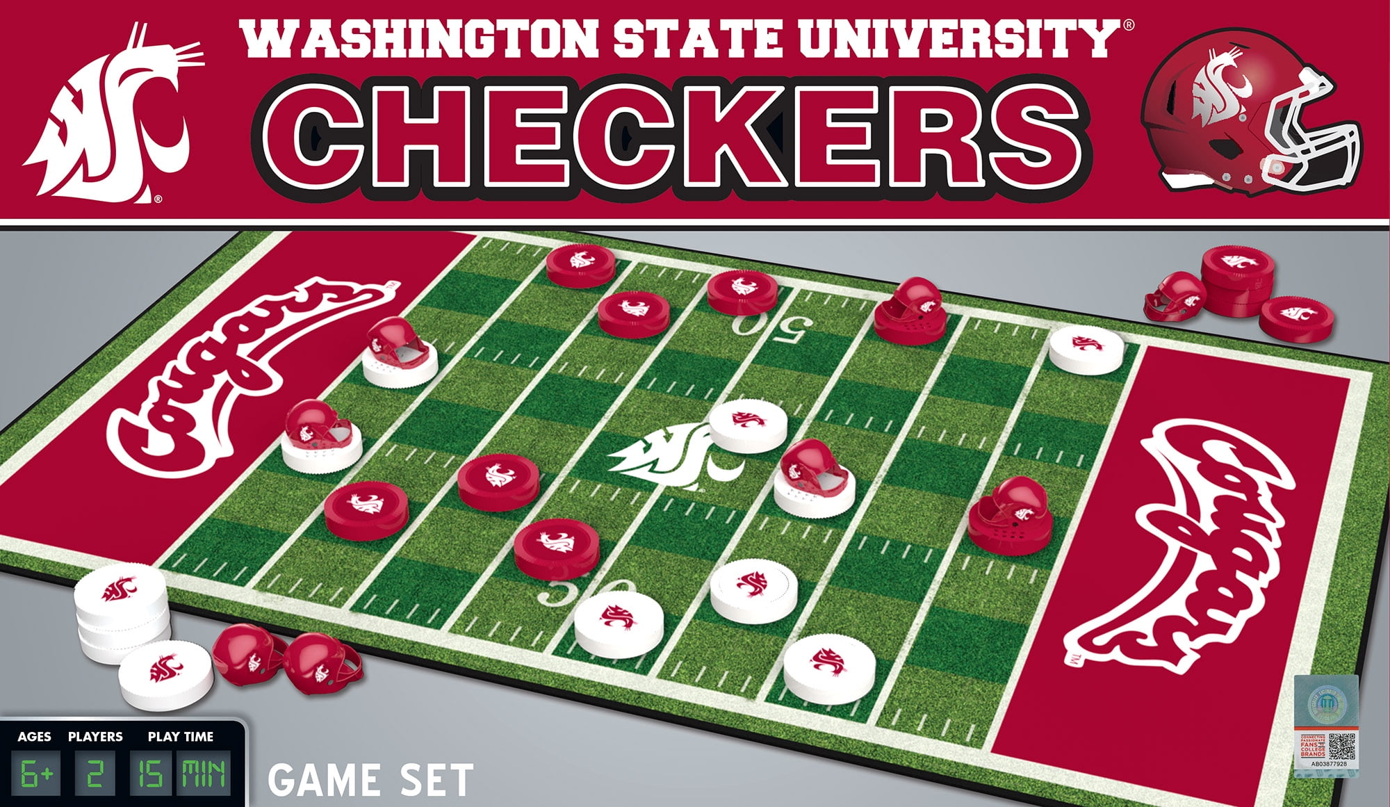 MasterPieces NCAA Washington State Cougars Checkers Board Game for Kids ...