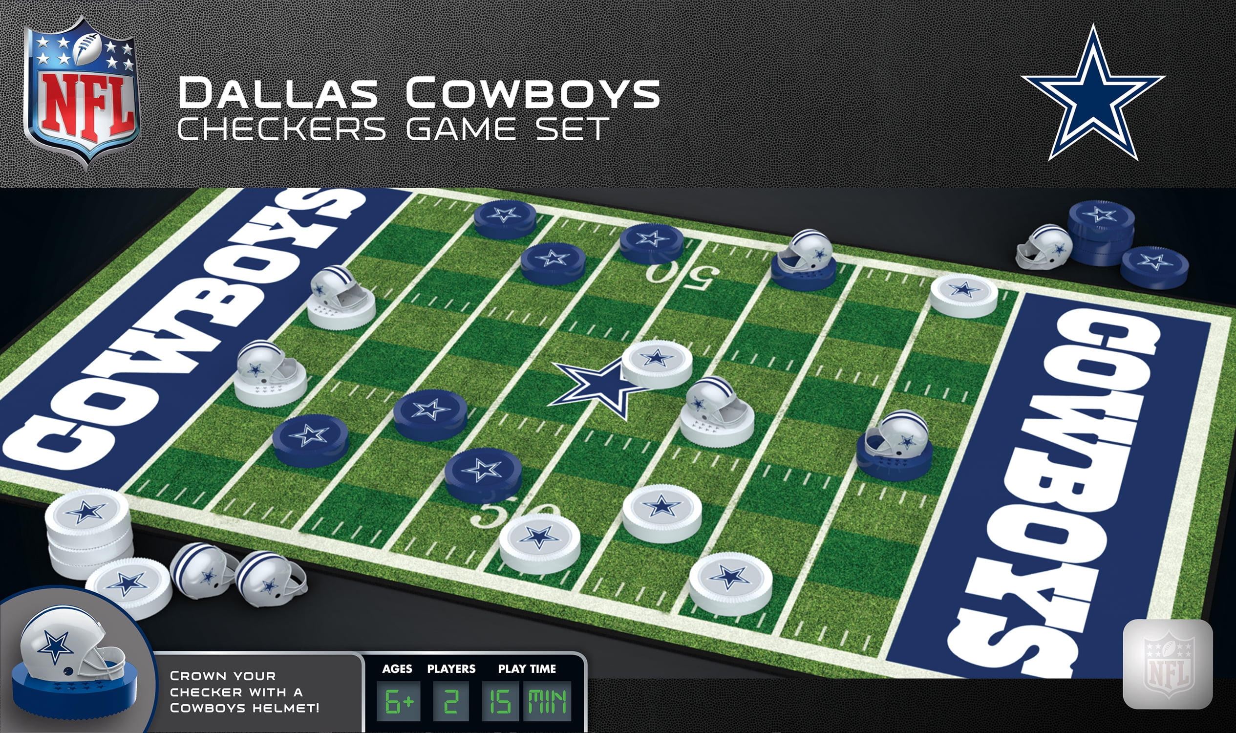 MasterPieces Officially licensed NFL Dallas Cowboys Checkers Board Game ...
