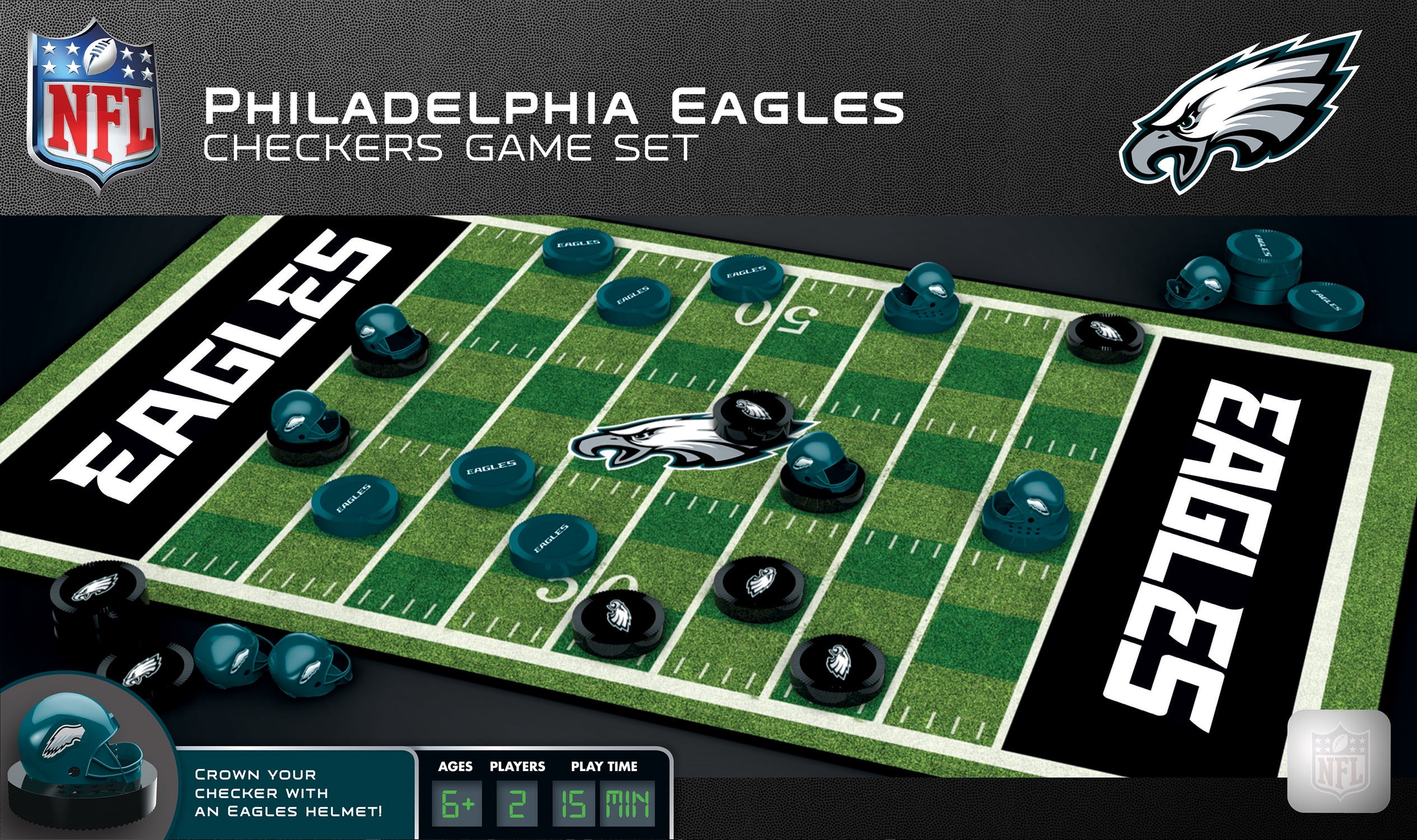 MasterPieces NFL Philadelphia Eagles Checkers Game for Kids & Families ...