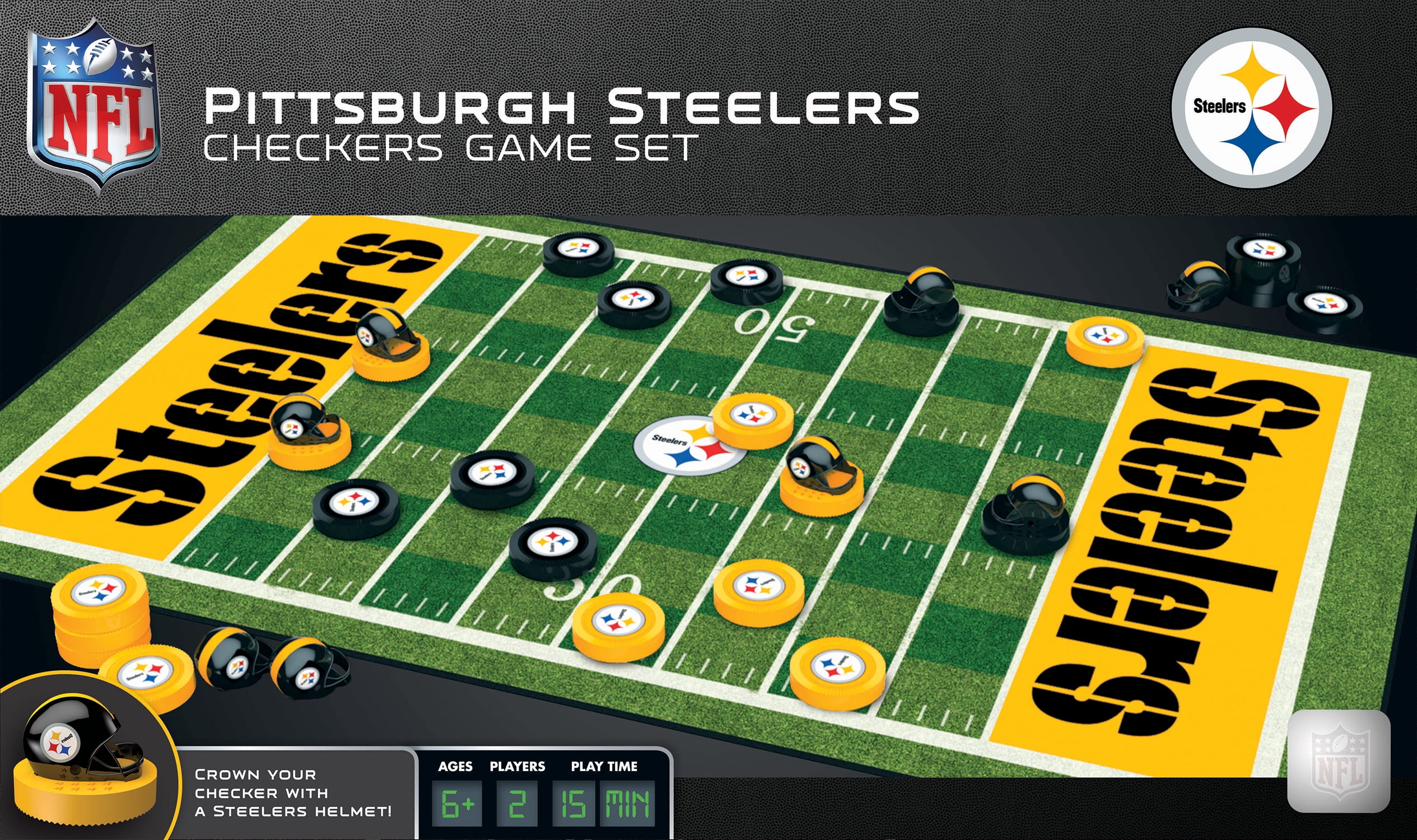 MasterPieces NFL Pittsburgh Steelers Checkers Board Game for Kids and ...
