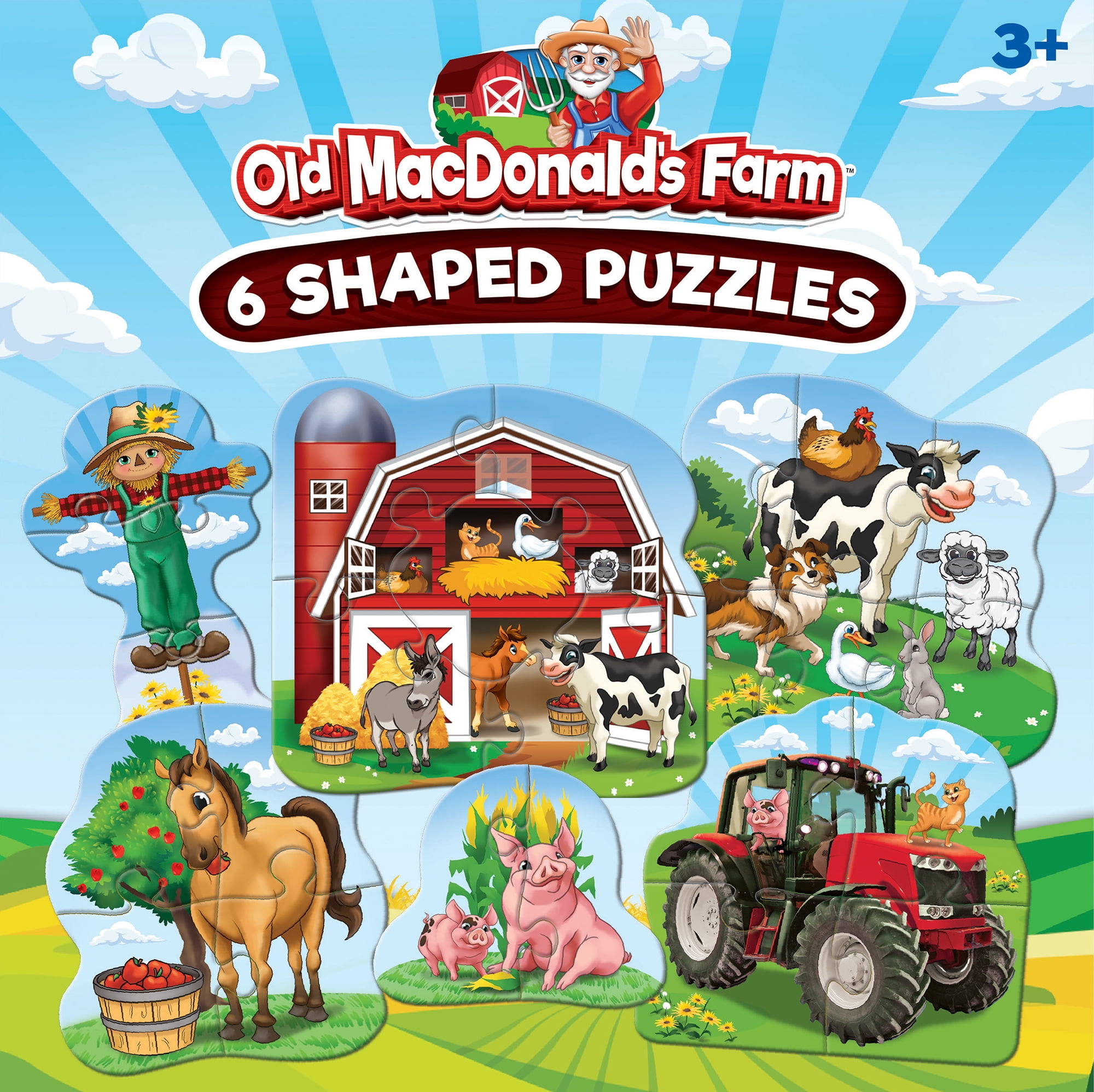 MasterPieces Old MacDonald's Farm 6-Pack Mini Educational Farm Animal ...