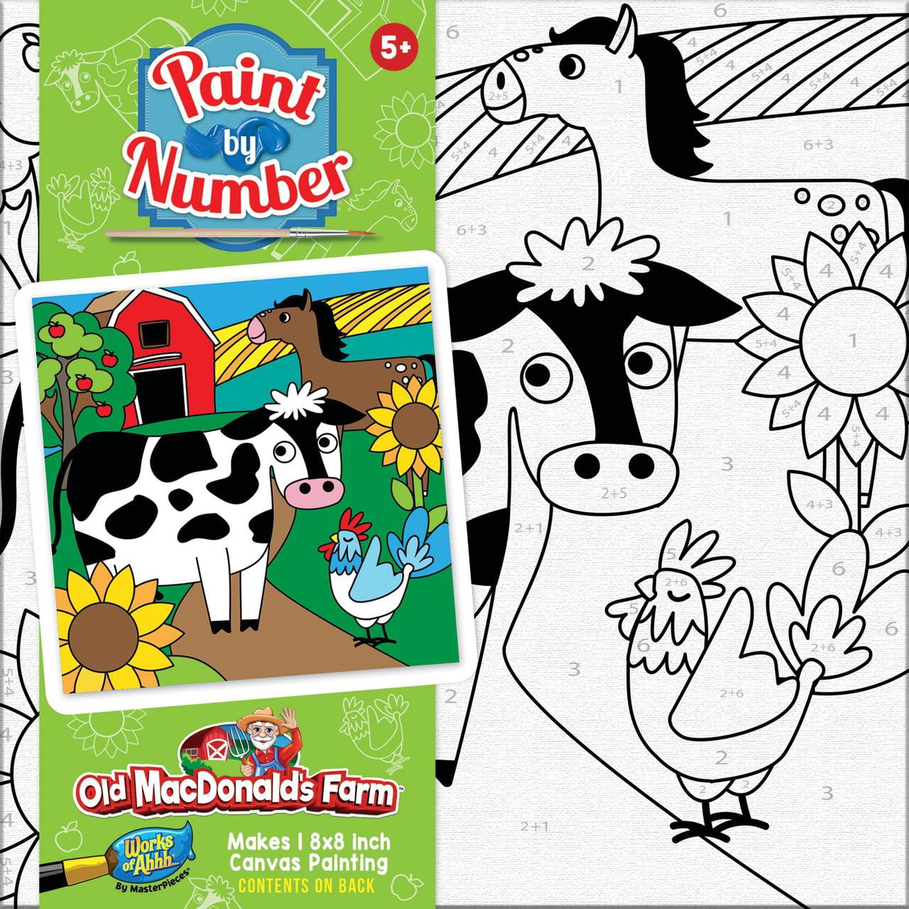 MasterPieces Old MacDonald's Farm Paint By Number for Kids – DIY ...