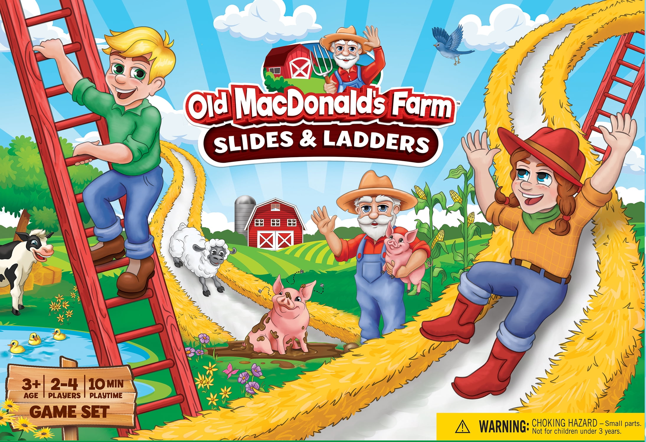MasterPieces Old MacDonald's Farm - Slides & Ladders Family Board Game ...