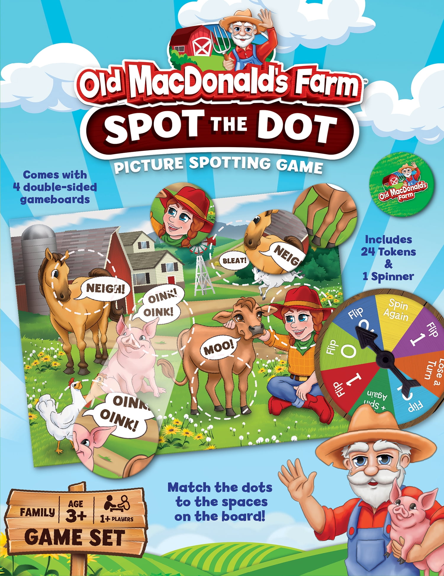 MasterPieces Old MacDonald's Farm Spot the Dot Game for kids - Walmart.com
