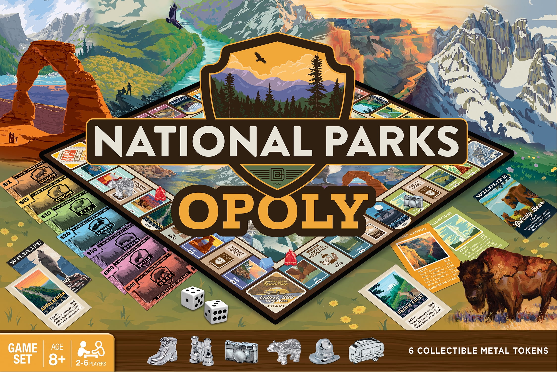 MasterPieces Opoly Family Board Games - National Parks Opoly - Walmart.com