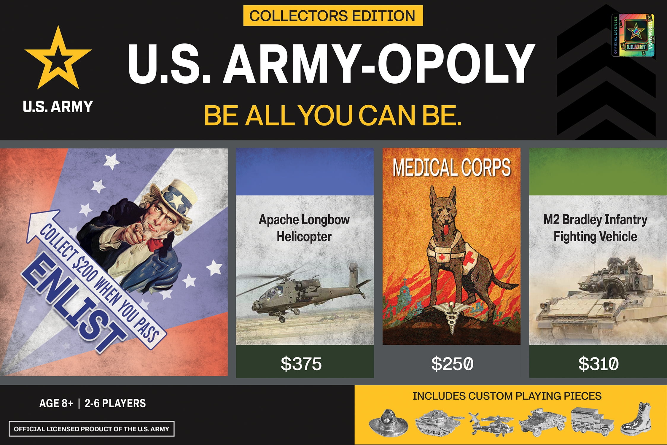 MasterPieces U.S. Army Monopoly - Family Board Game with Collectible ...