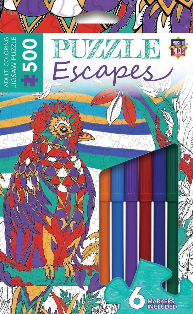 MasterPieces Puzzle Escapes Quetzal 500 Piece Coloring Jigsaw Puzzle by ...