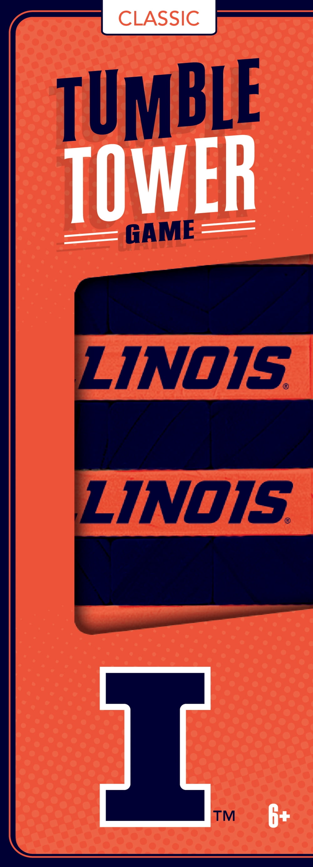 MasterPieces Real Wood Block Tumble Towers - NCAA Illinois Fighting ...