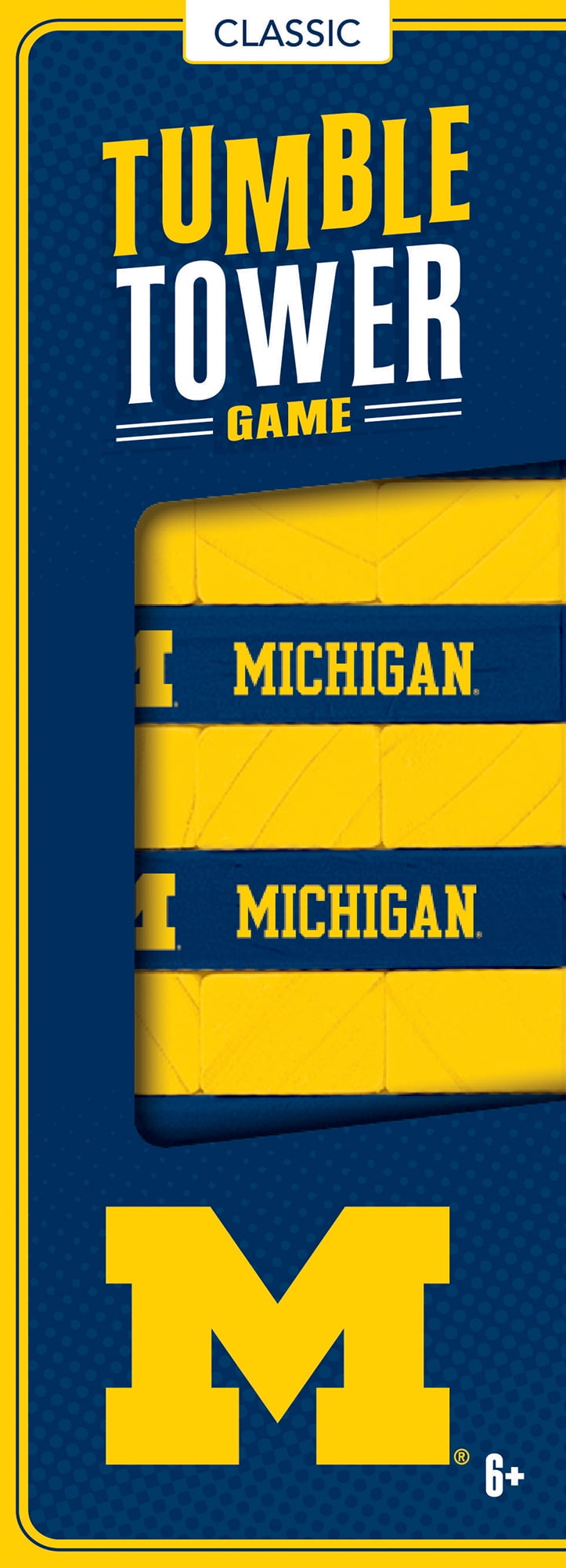 MasterPieces Real Wood Block Tumble Towers - NCAA Michigan Wolverines ...