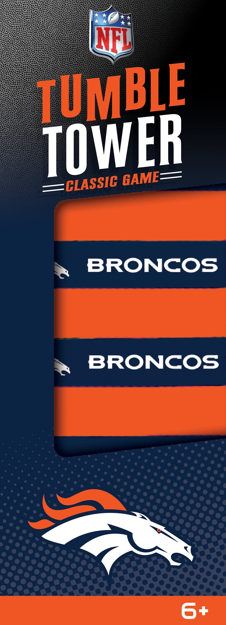 MasterPieces NFL Denver Broncos Real Wood Block Tumble Tower Game - 54 ...