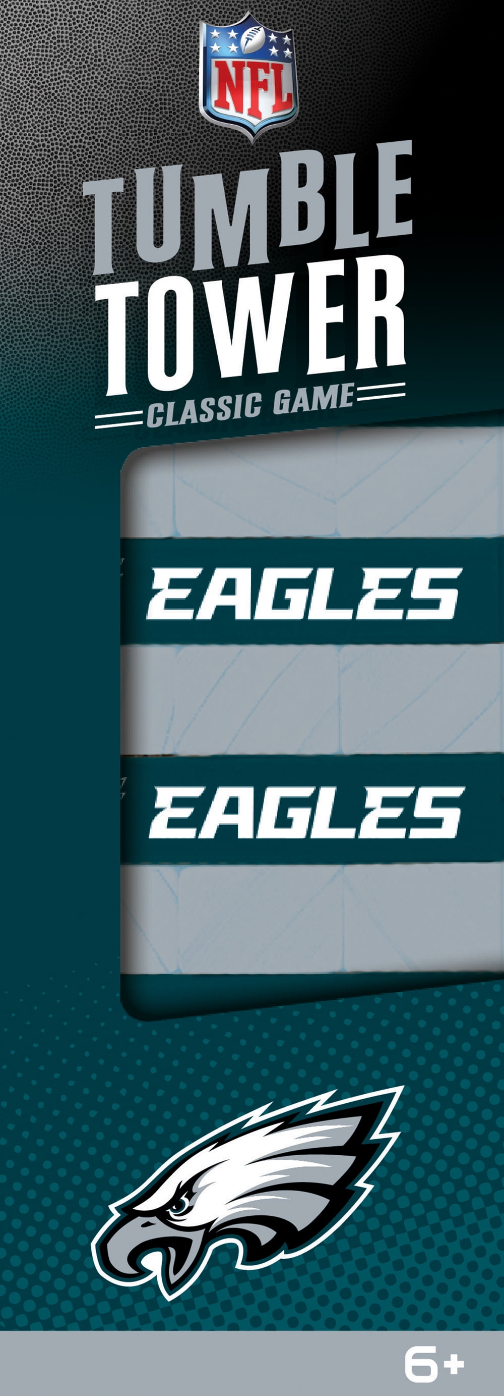 MasterPieces NFL Philadelphia Eagles Real Wood Block Tumble Tower Game ...