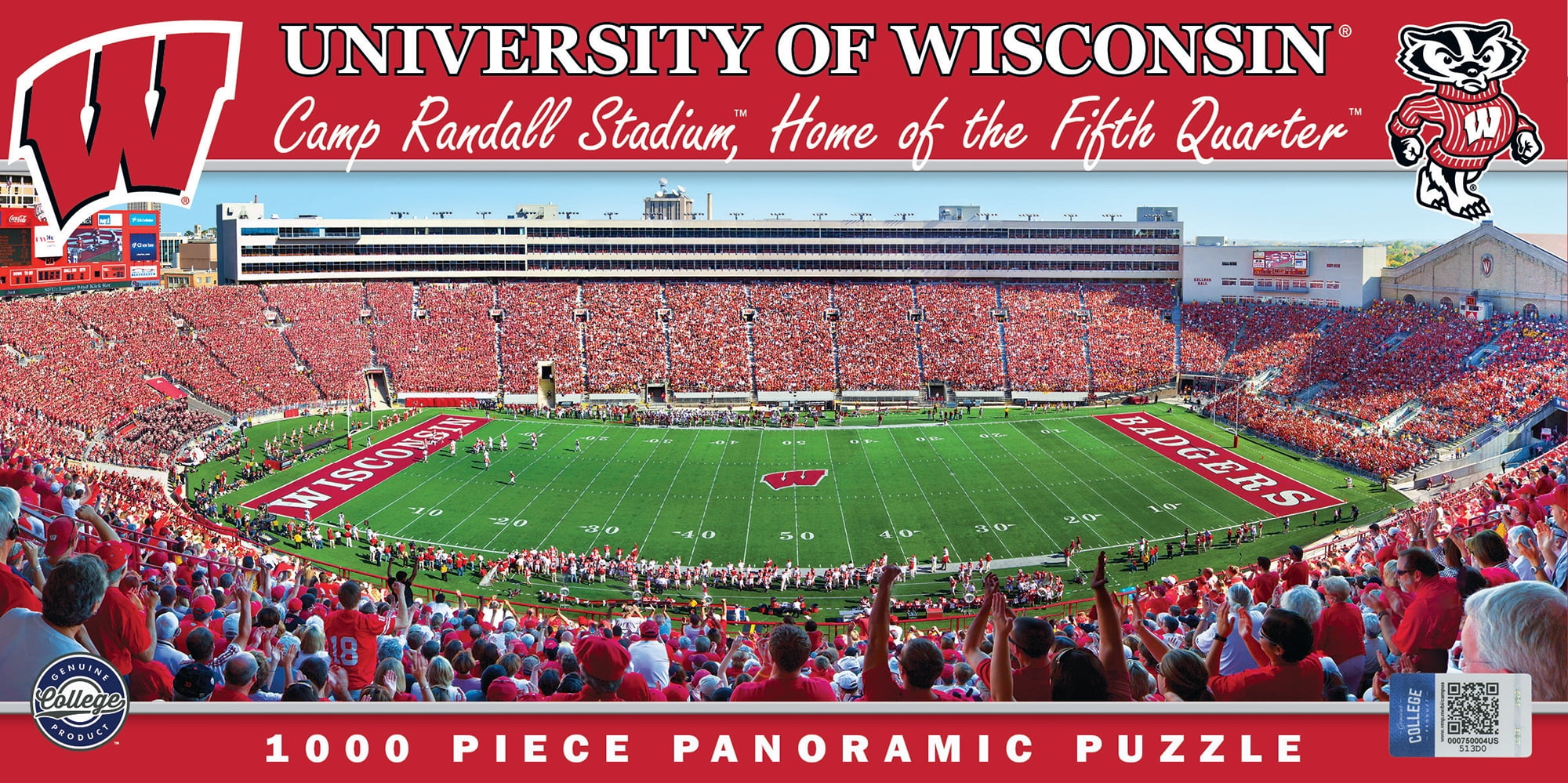 MasterPieces Sports Panoramic Puzzle - NCAA Wisconsin Badgers Center ...