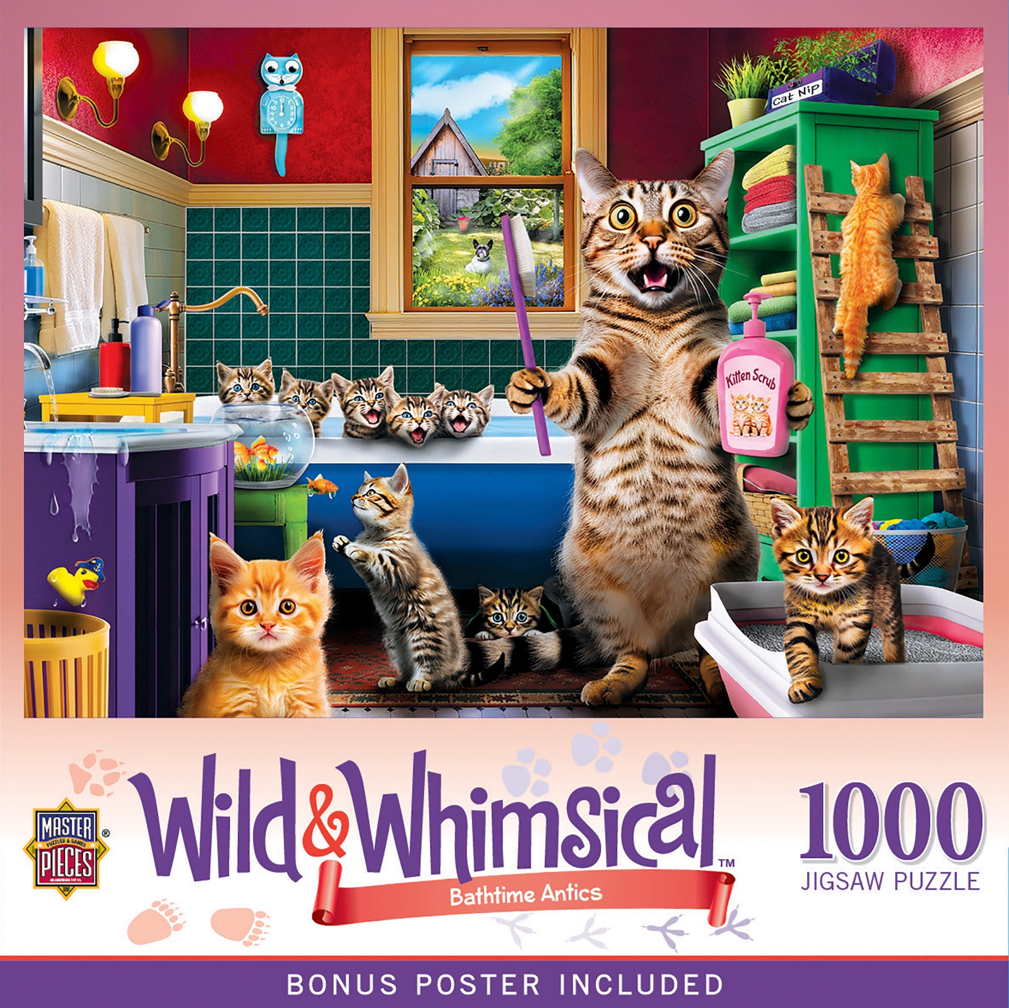 MasterPieces Wild & Whimsical - Bathtime Antics 1000 Piece Jigsaw ...