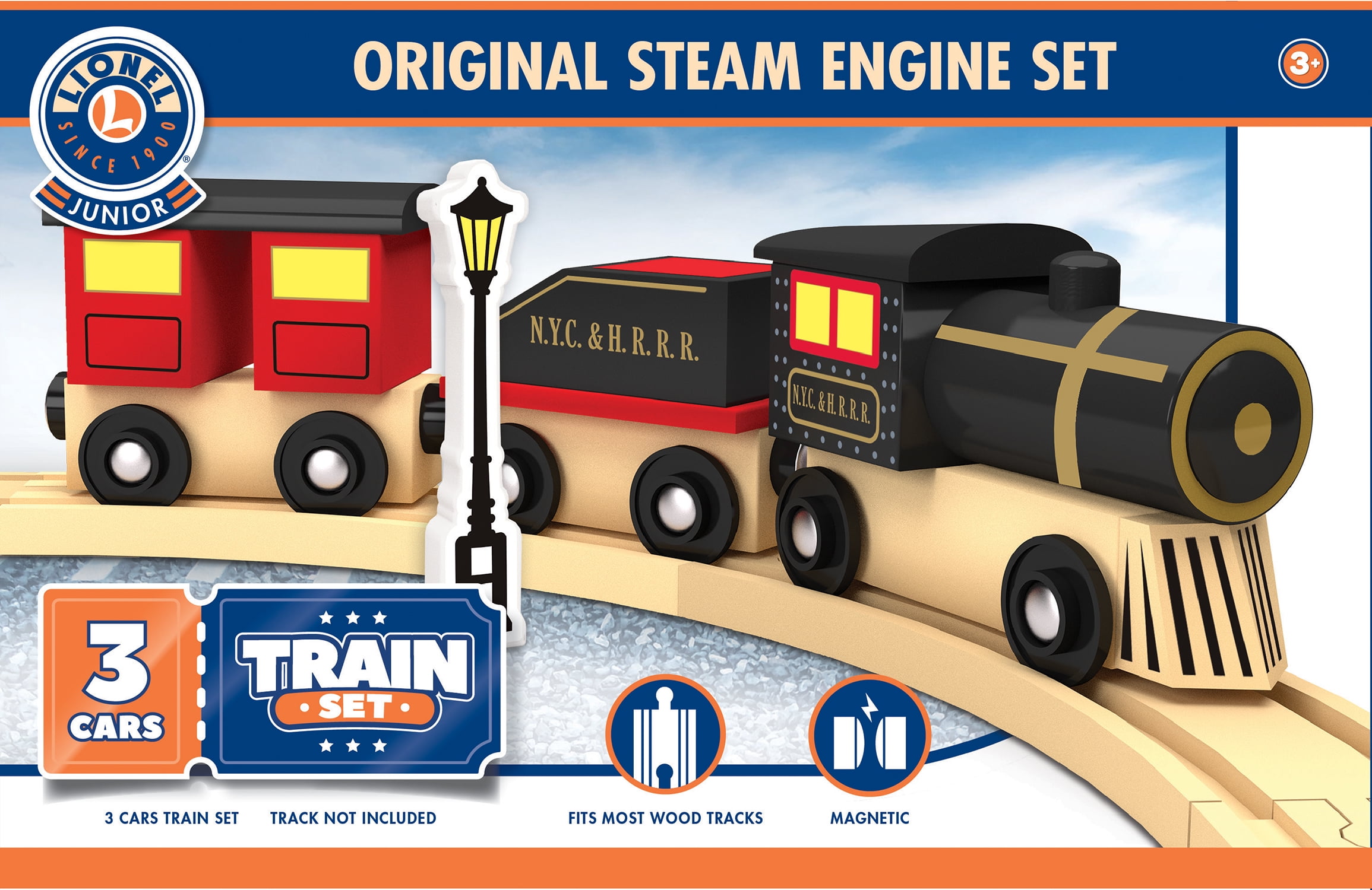 MasterPieces Wood Train Sets - Lionel Original Steam Engine 3 Piece Set ...