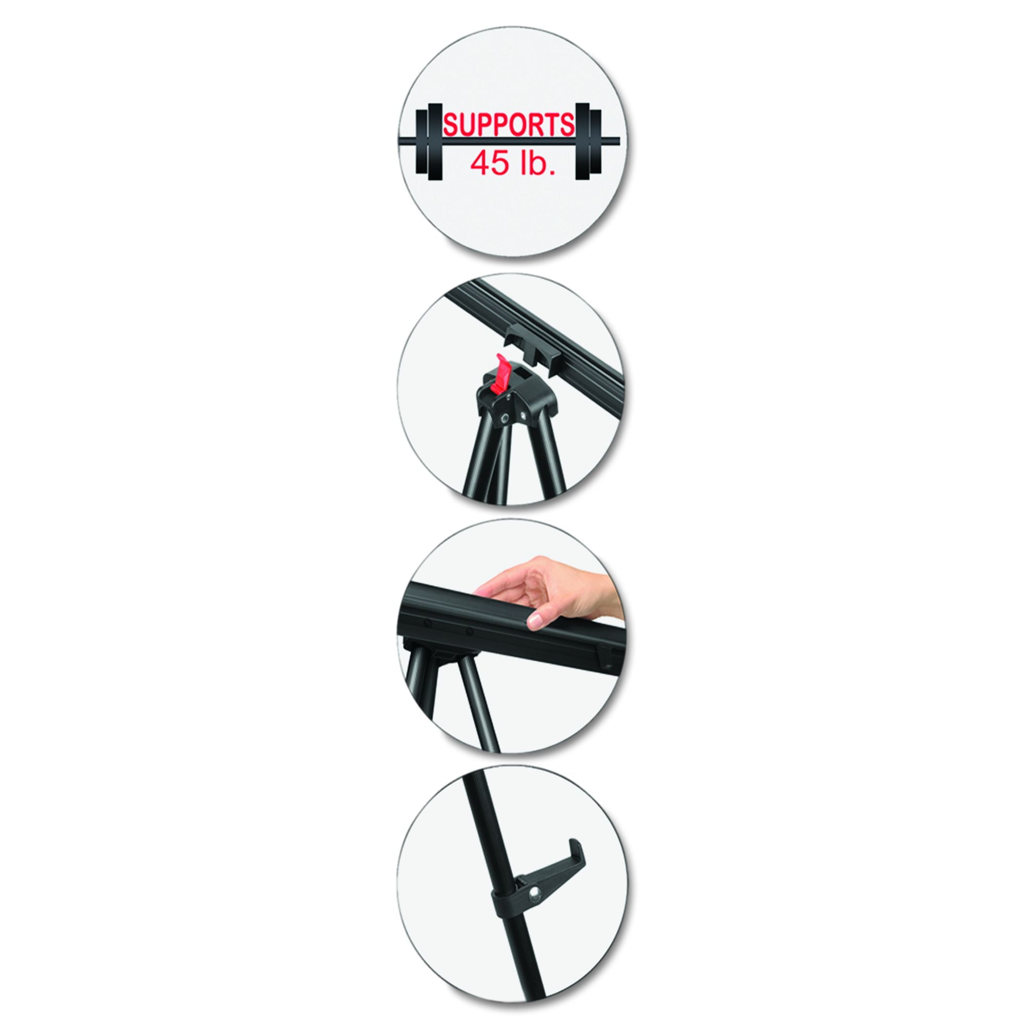 MasterVision 3-Leg Lightweight Telescoping Display Easel, Black ...