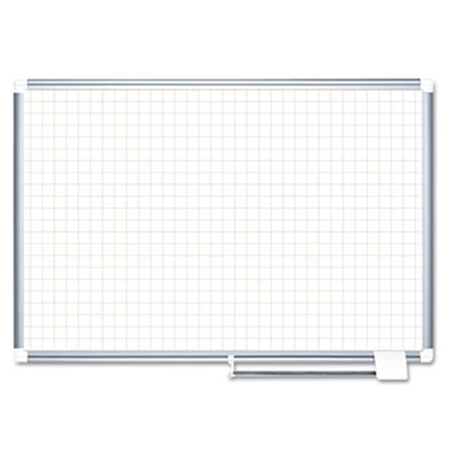 MasterVision Grid Planning Board, 1x2 in. Grid, 72x48, White-Silver ...