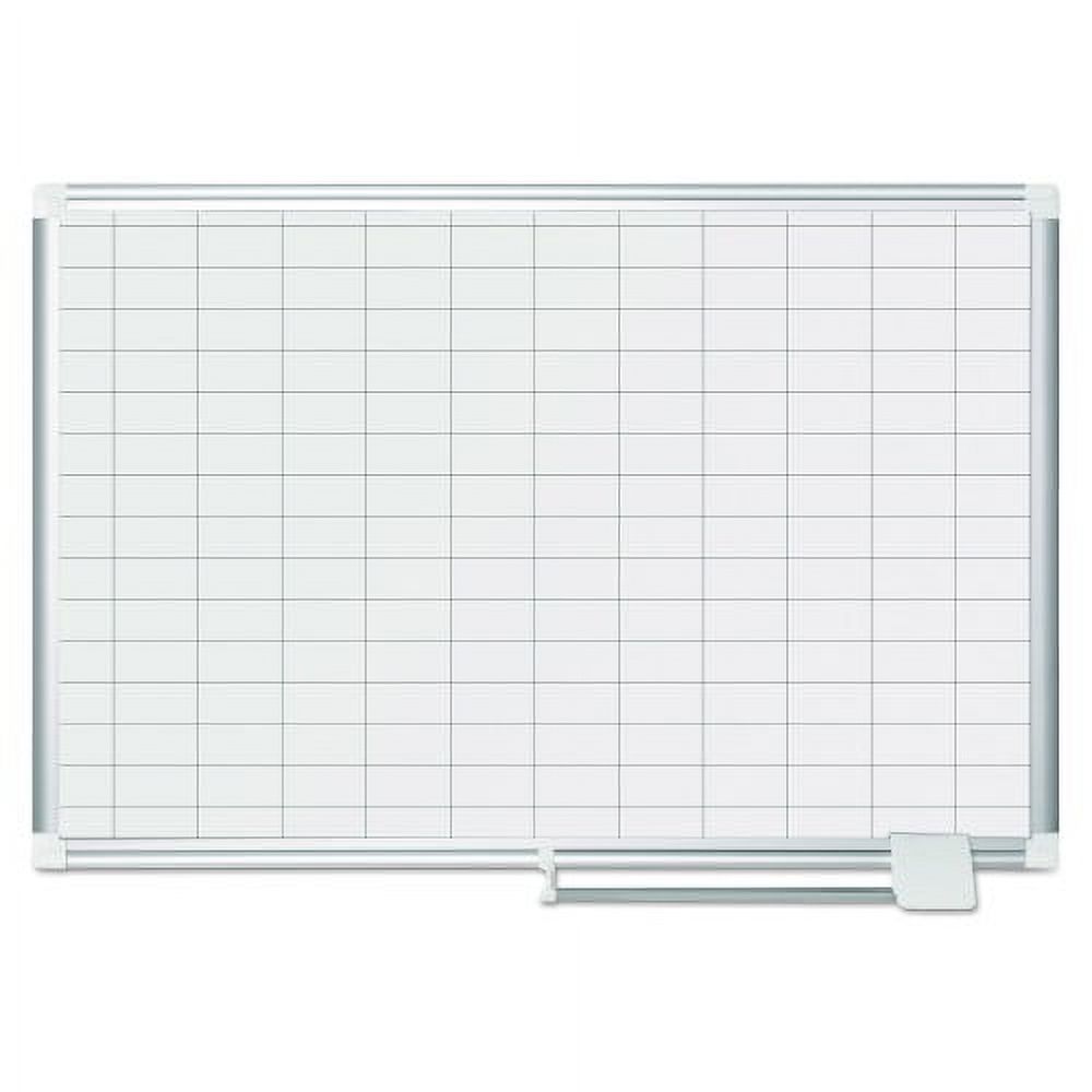 MasterVision Gridded Magnetic Steel Dry Erase Planning Board, 1 x 2 ...