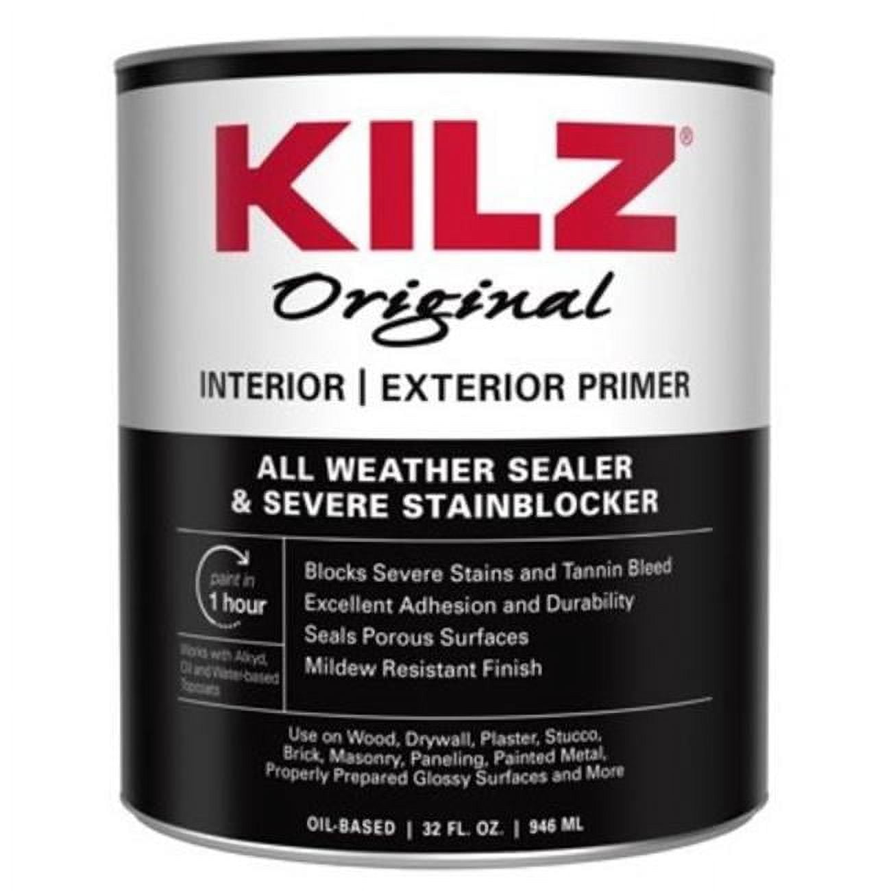 Kilz 10084 Original Oil-Based Interior and Exterior Primer, 1 Quart ...