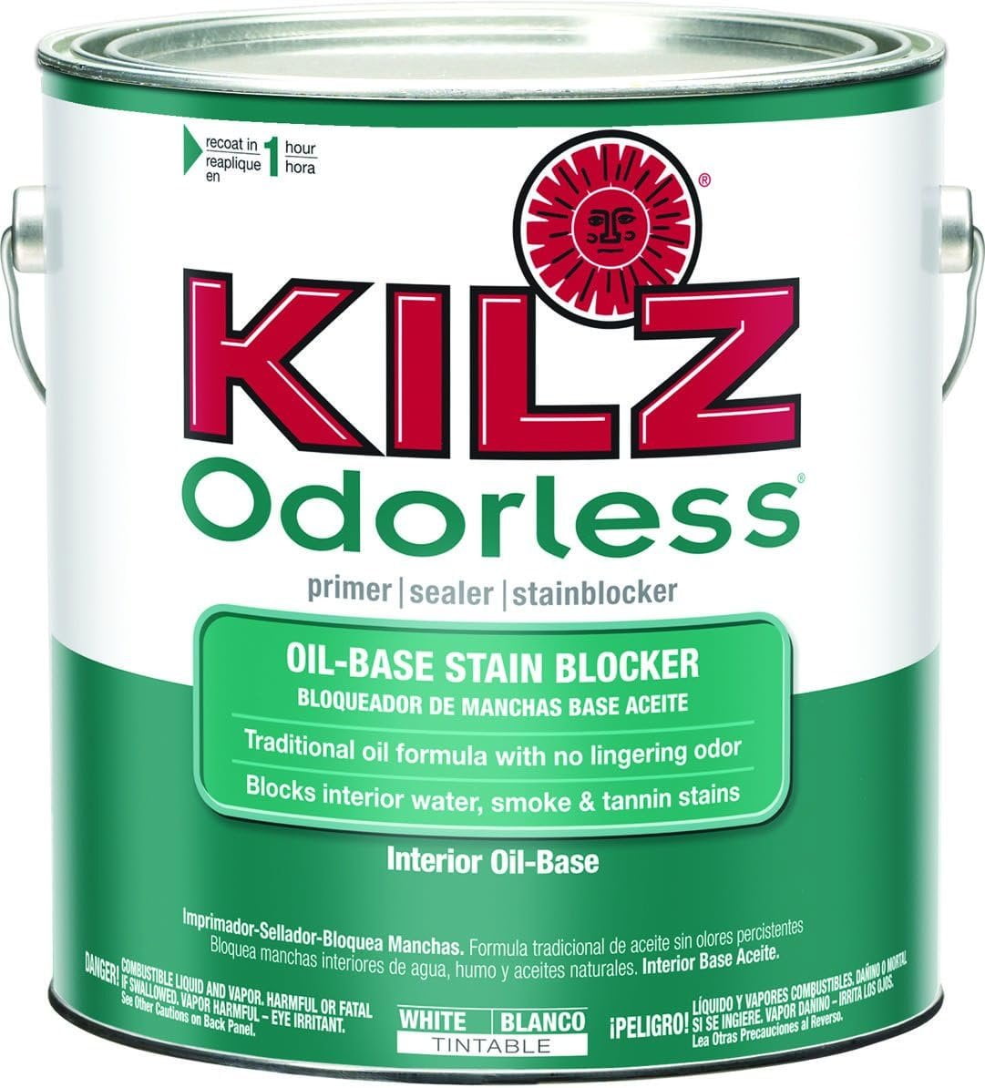 Kilz Odorless Oil-Based Interior Primer, Odor Blocking, White, 1 Gallon ...
