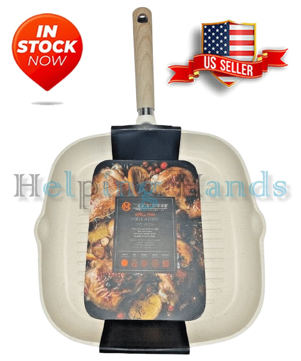 Masterclass Premium Cookware 11" Heavy Duty Skillet Grill Pan Non-Stick ...