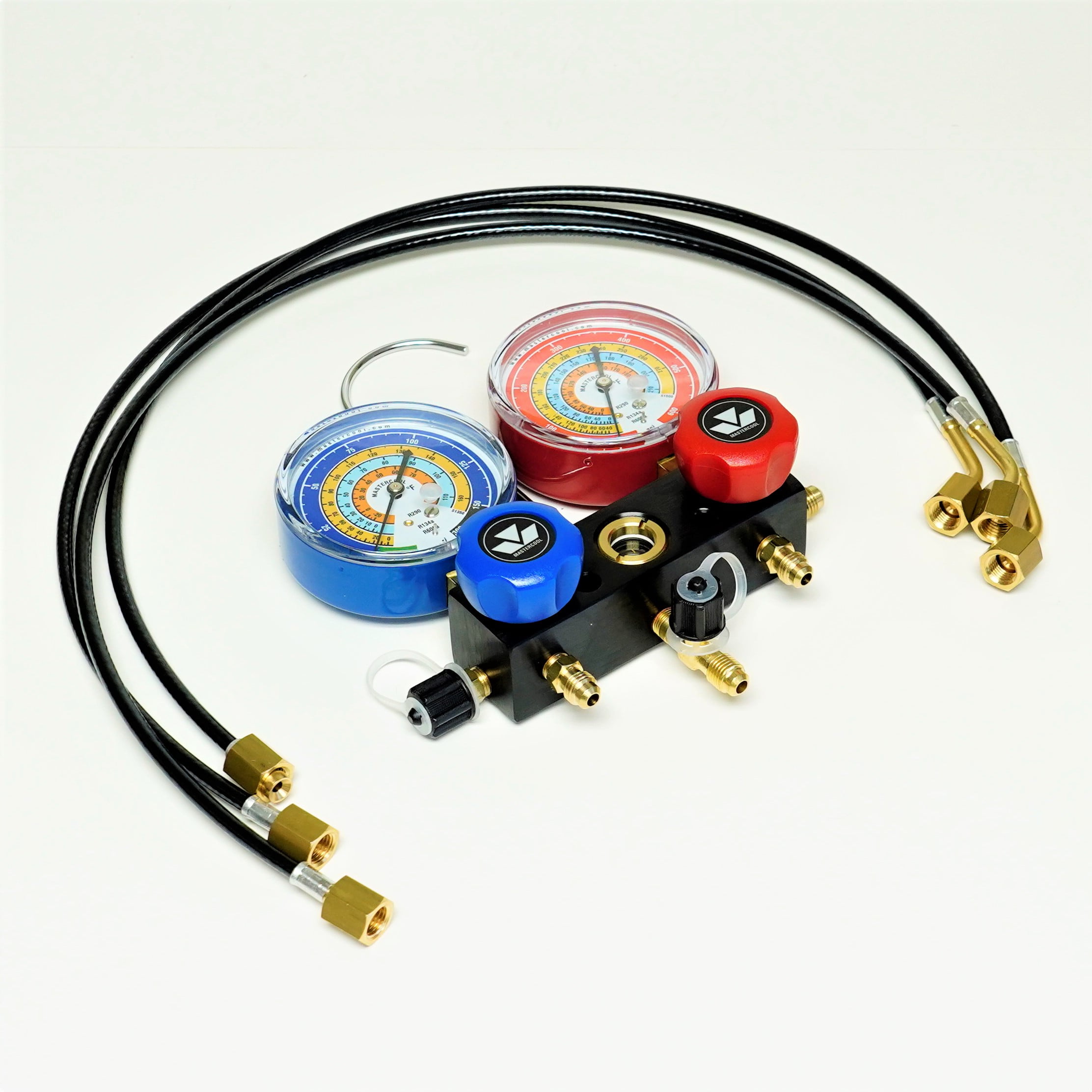 Mastercool 93524-TP Aluminum Charging Manifold with 24" Hoses R600a ...