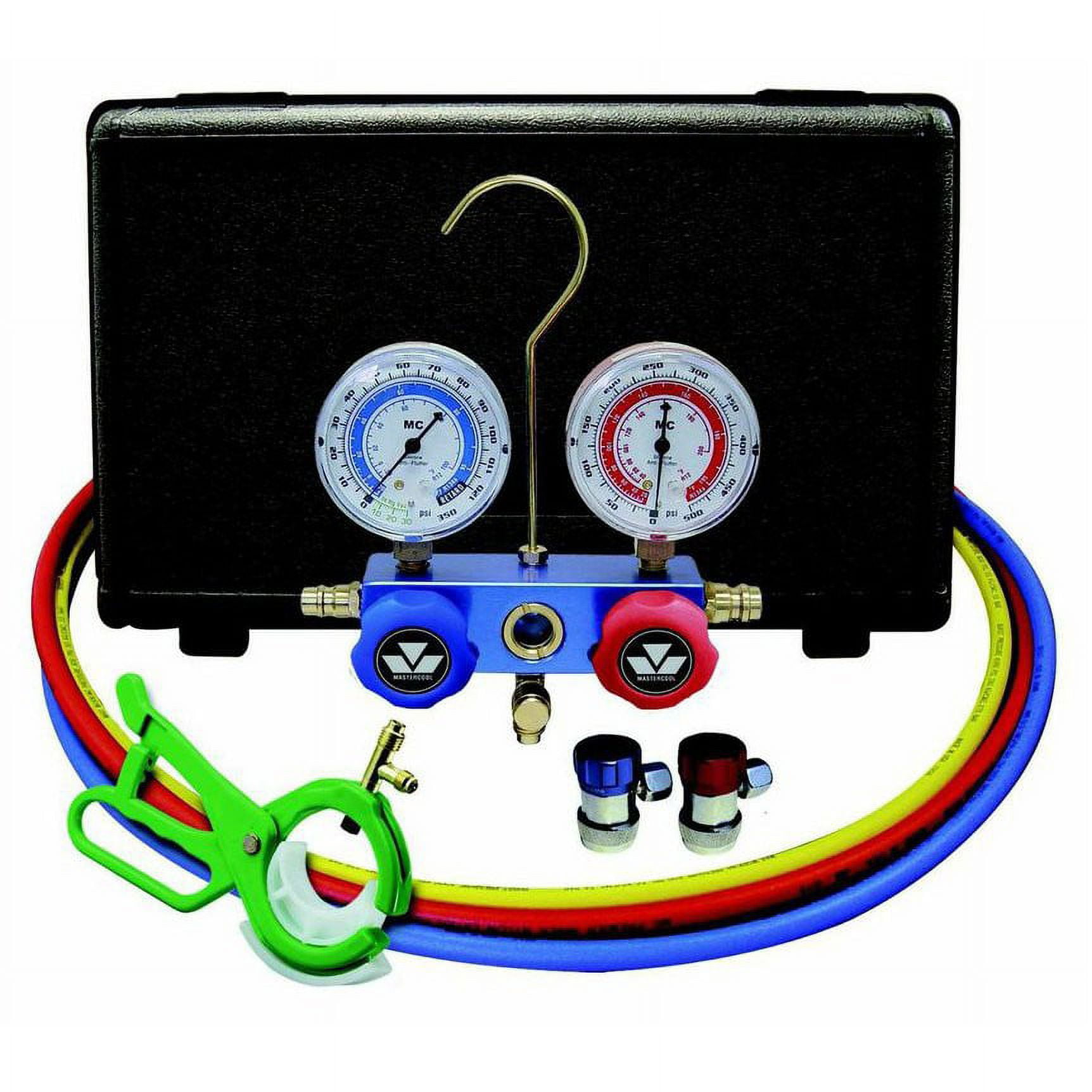 Mastercool 89661PRO Aluminum 2-Way Manifold Set with 3-in-1 Side Mount ...