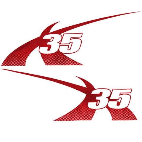 Mastercraft X35 Boat Decals 7501562 | 2013 Slider Viper Red (Set of 2 ...