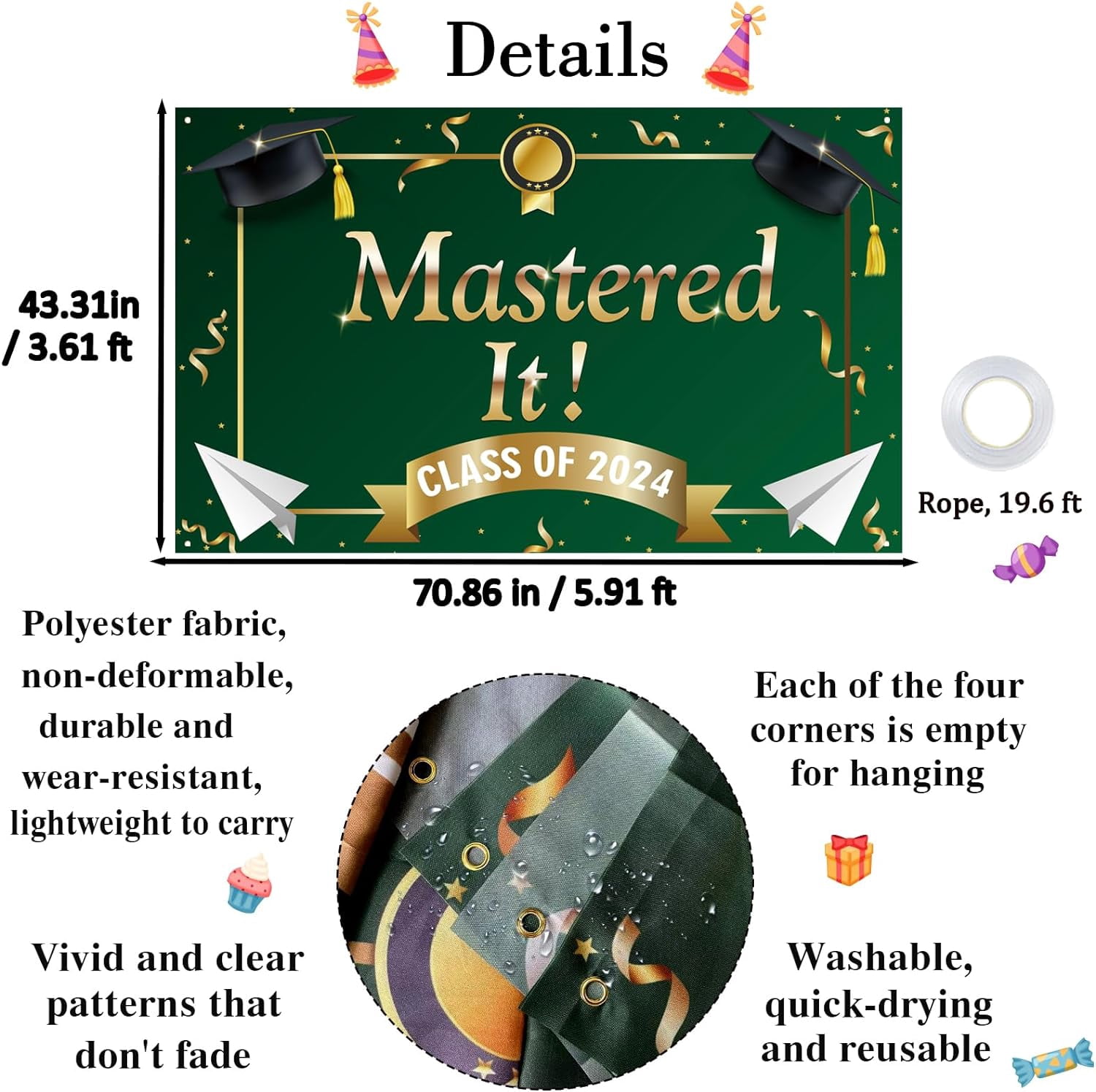 Mastered It Backdrops Banner - Master'S Graduation Banner, Mastered It ...