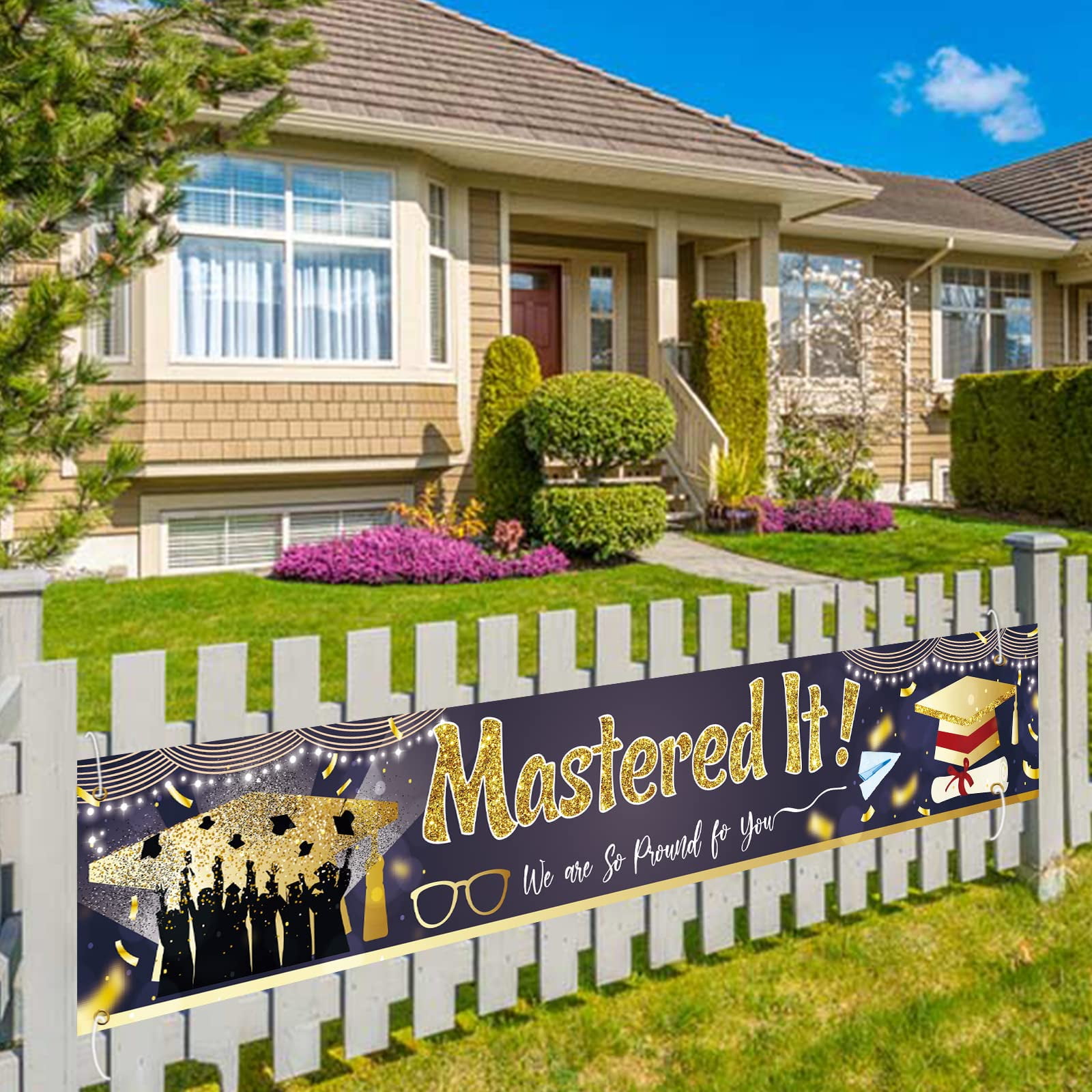 Mastered It Banner Master's Graduation Banners Congrats Grad Party ...