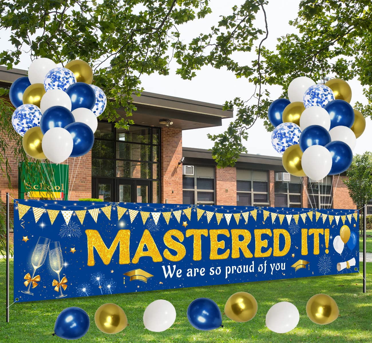 Mastered It Banner Master's Graduation Banners Congrats Grad Party ...