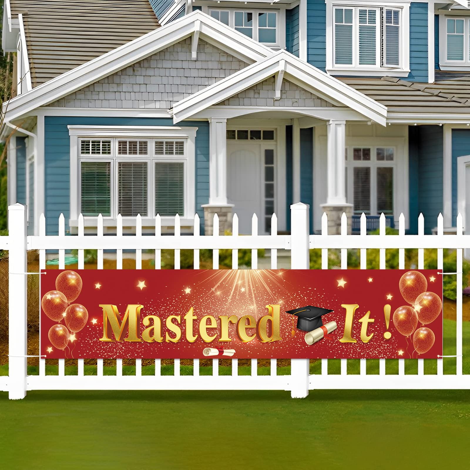 Mastered It Banner Master's Graduation Banners Congrats Grad Party ...