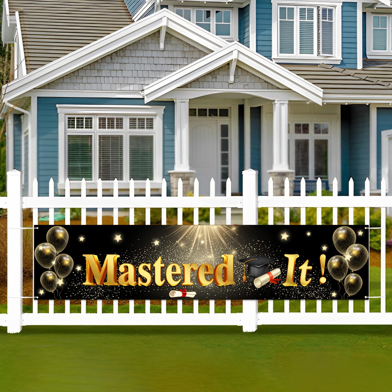 Mastered It Banner Master's Graduation Banners Congrats Grad Party ...