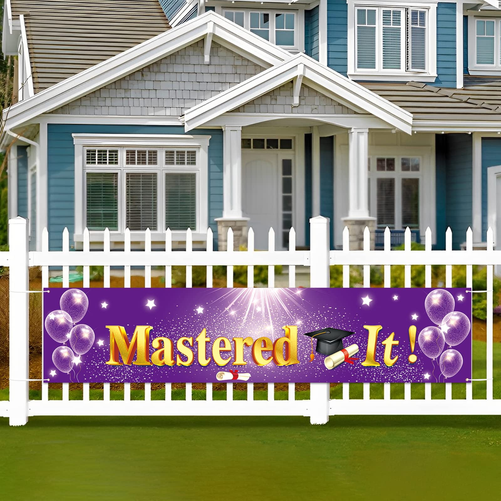 Mastered It Banner Master's Graduation Banners Congrats Grad Party ...